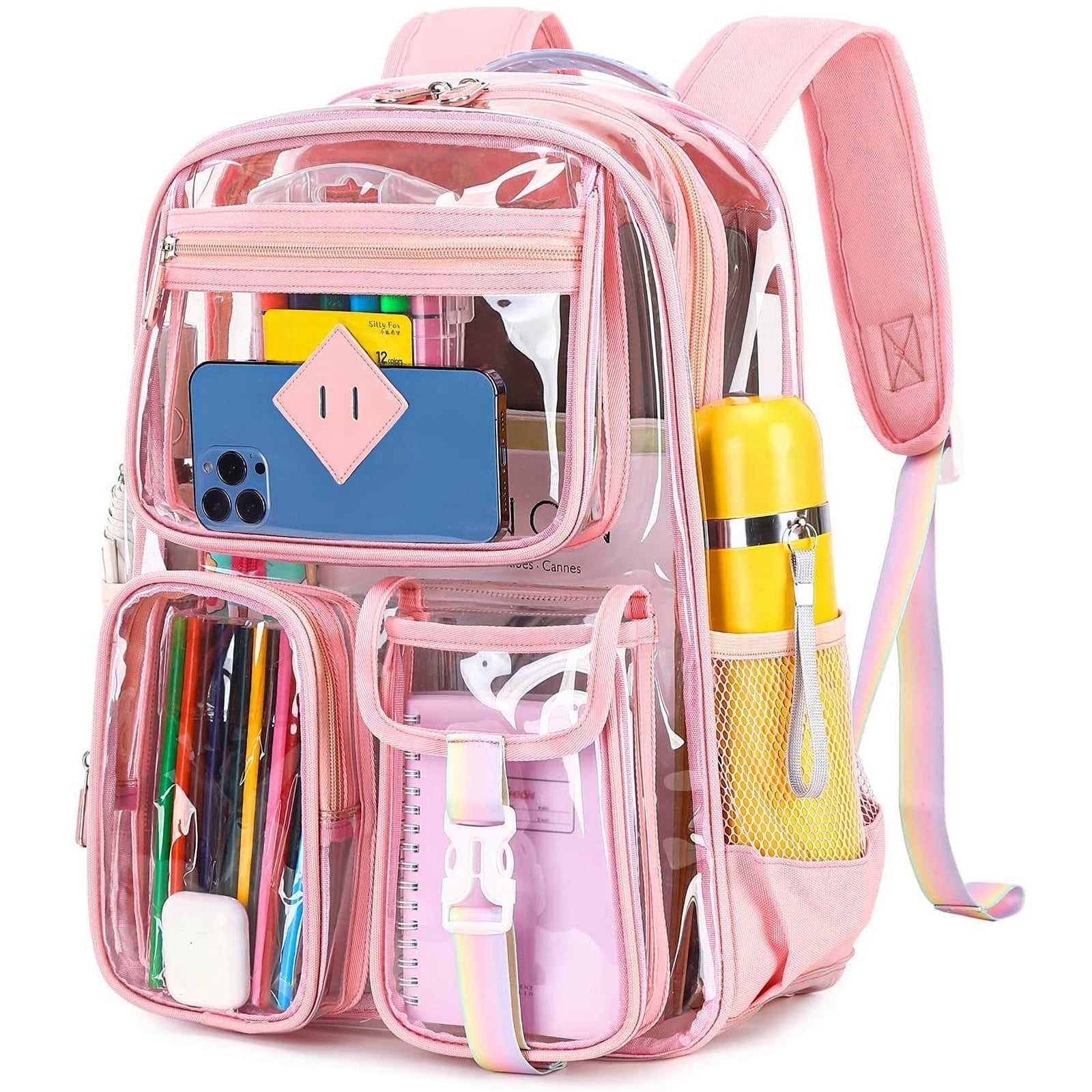 Cshidworld Large Clear Backpack, 17" Stadium Approved See Through ...
