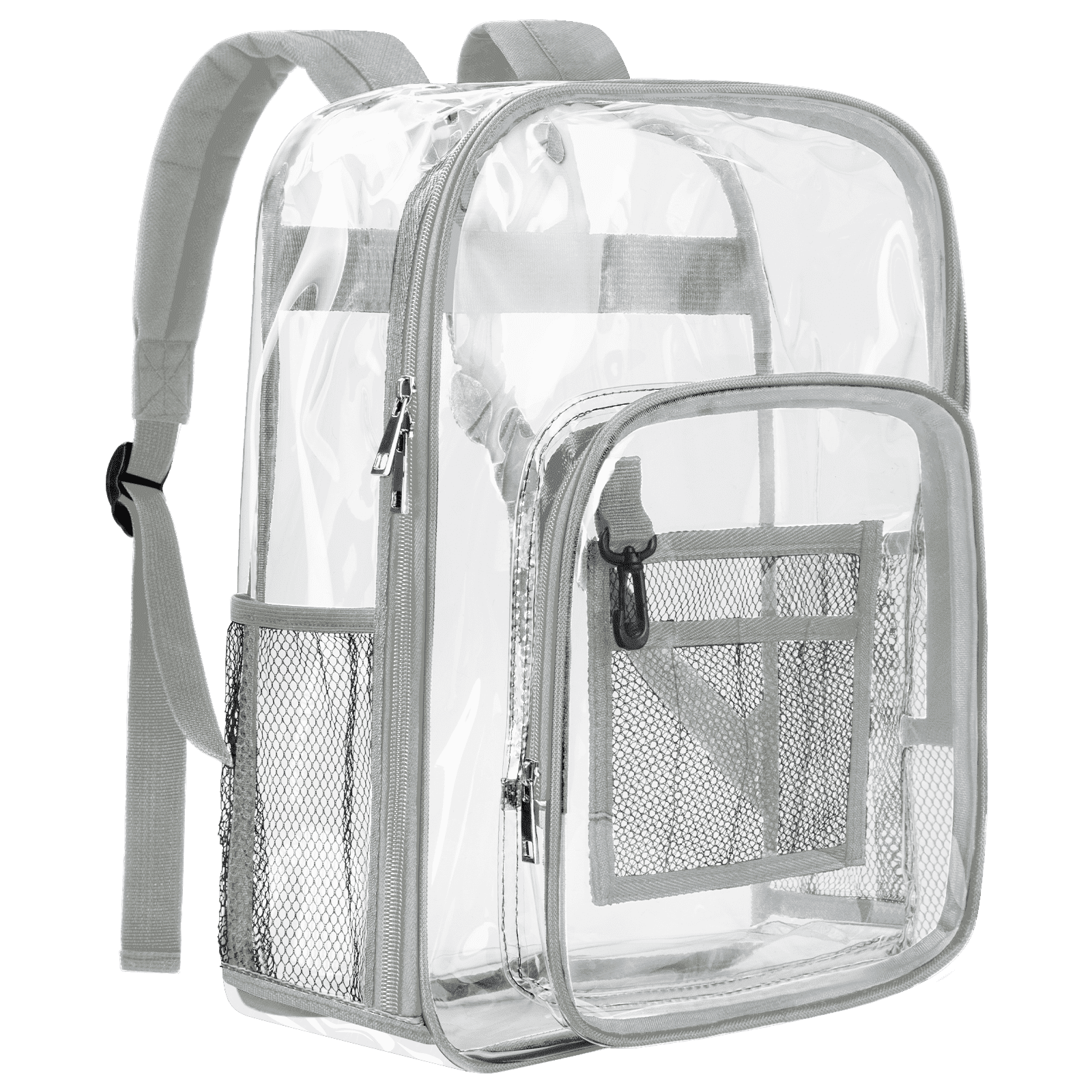 16" Large Clear Backpack, Heavy Duty PVC Transparent Backpack Stadium ...