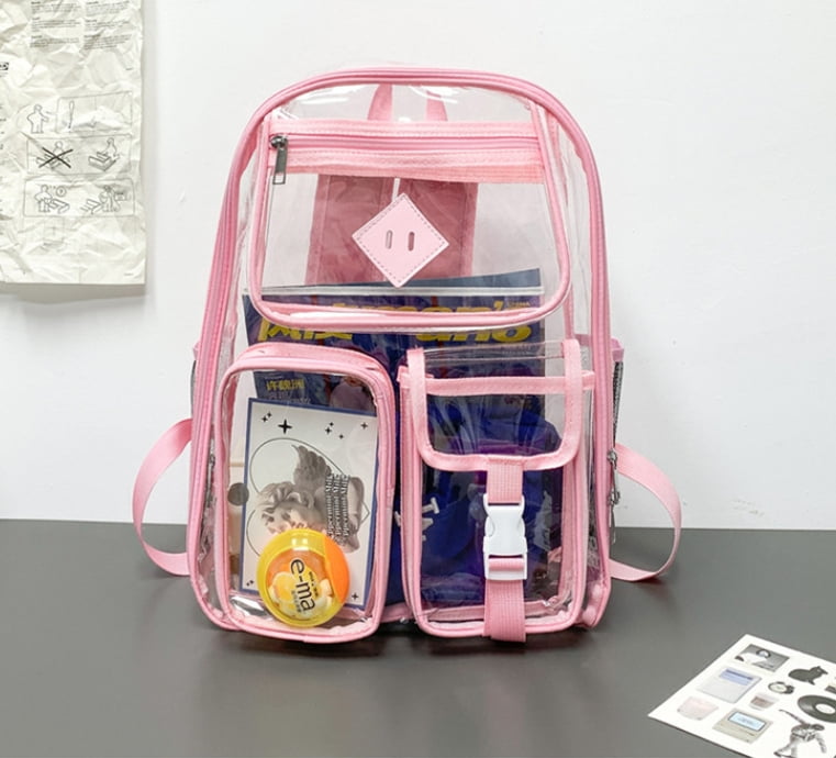 Large Clear Backpack Heavy Duty Stadium Approved See Through Backpack ...