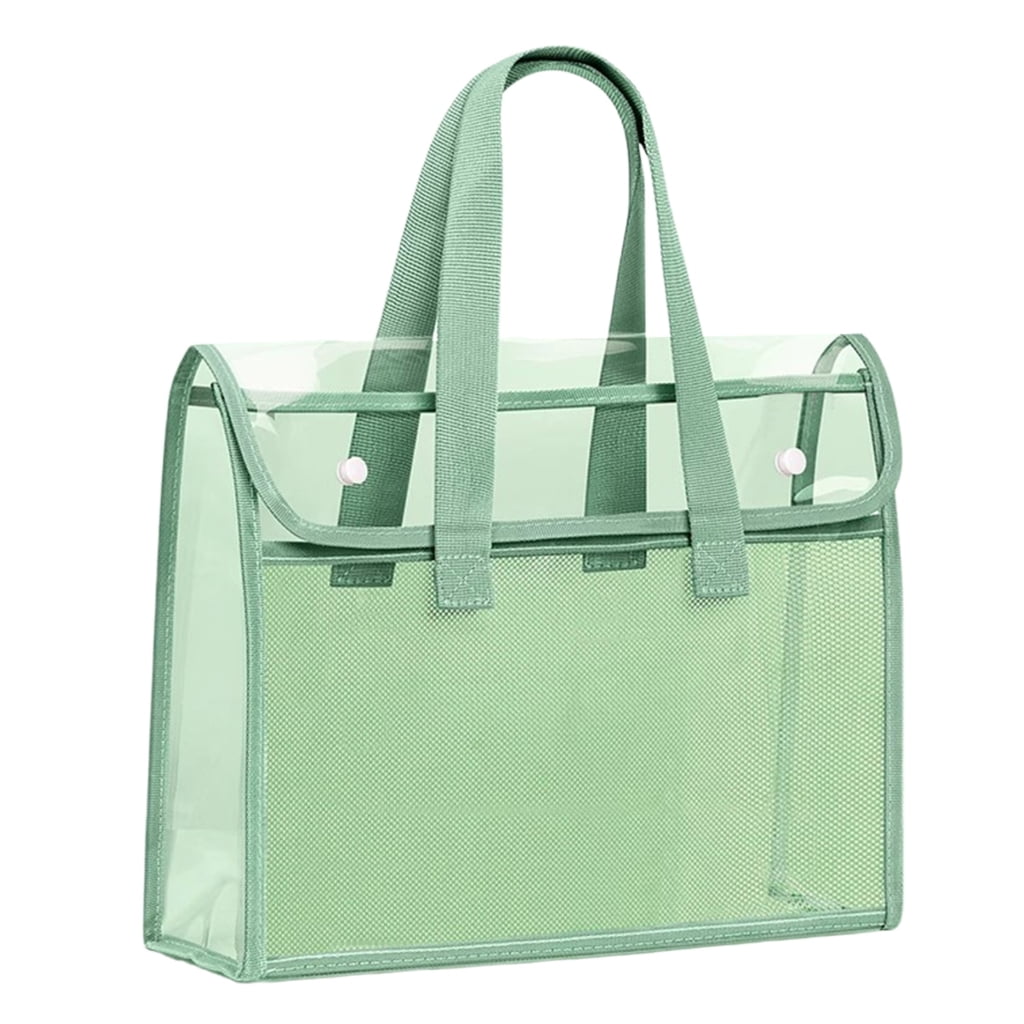 Large Clear PVC File Bag Water Resistant Portable Document Carrying ...