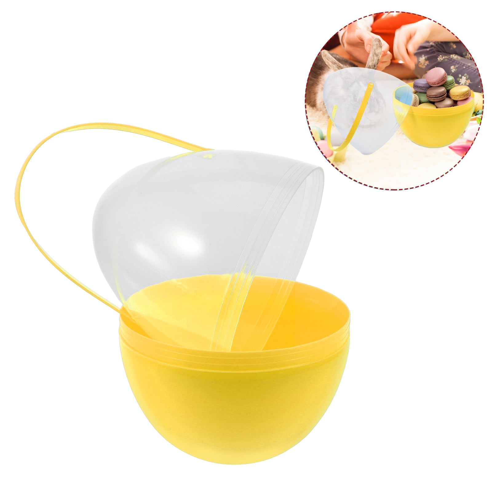 Large Clear Plastic Easter Egg with Handle for Easter Hunt Refillable ...