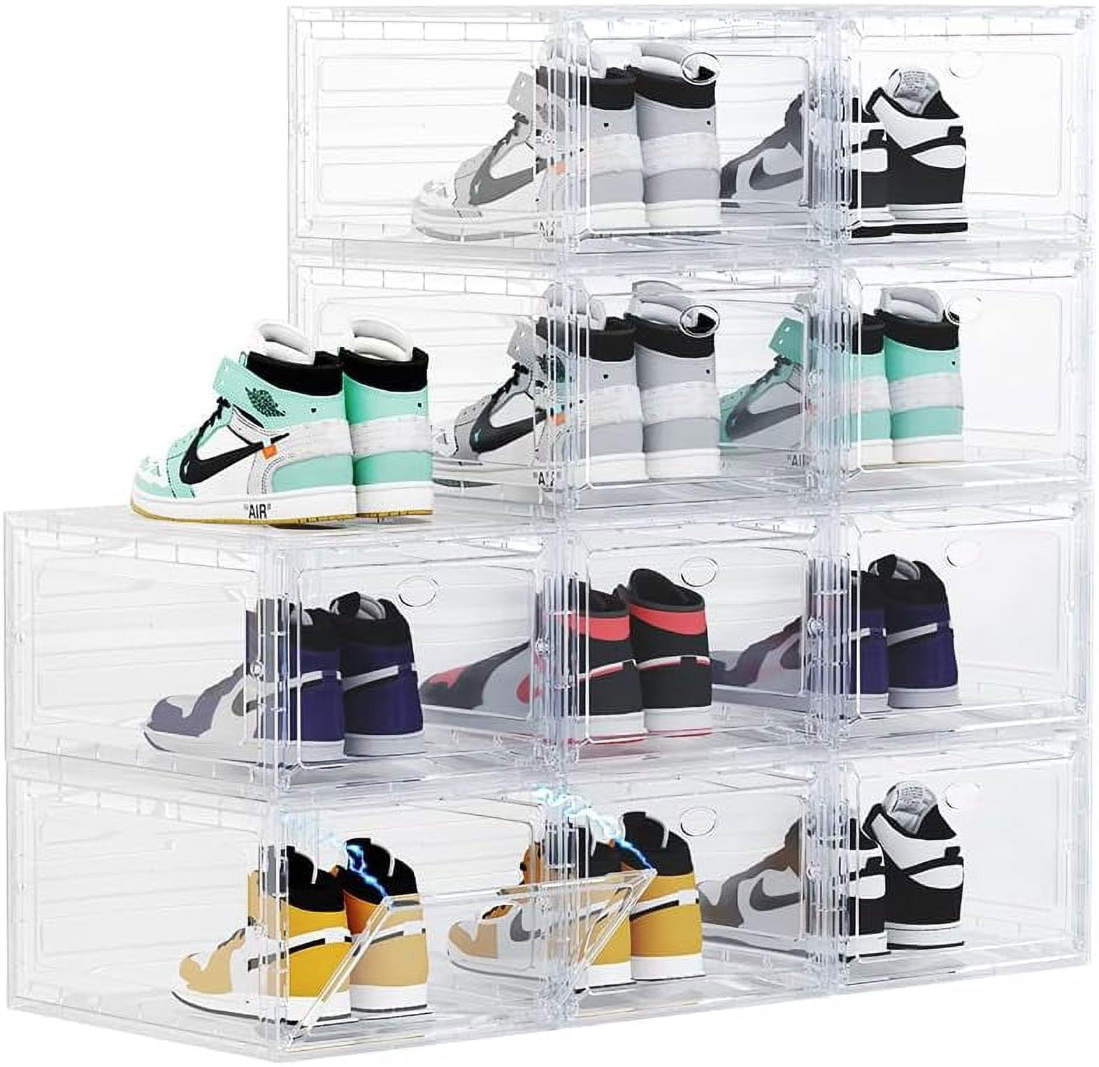 Large Clear Plastic Shoe Boxes Stackable Organizing Sneaker, 10 Pack ...