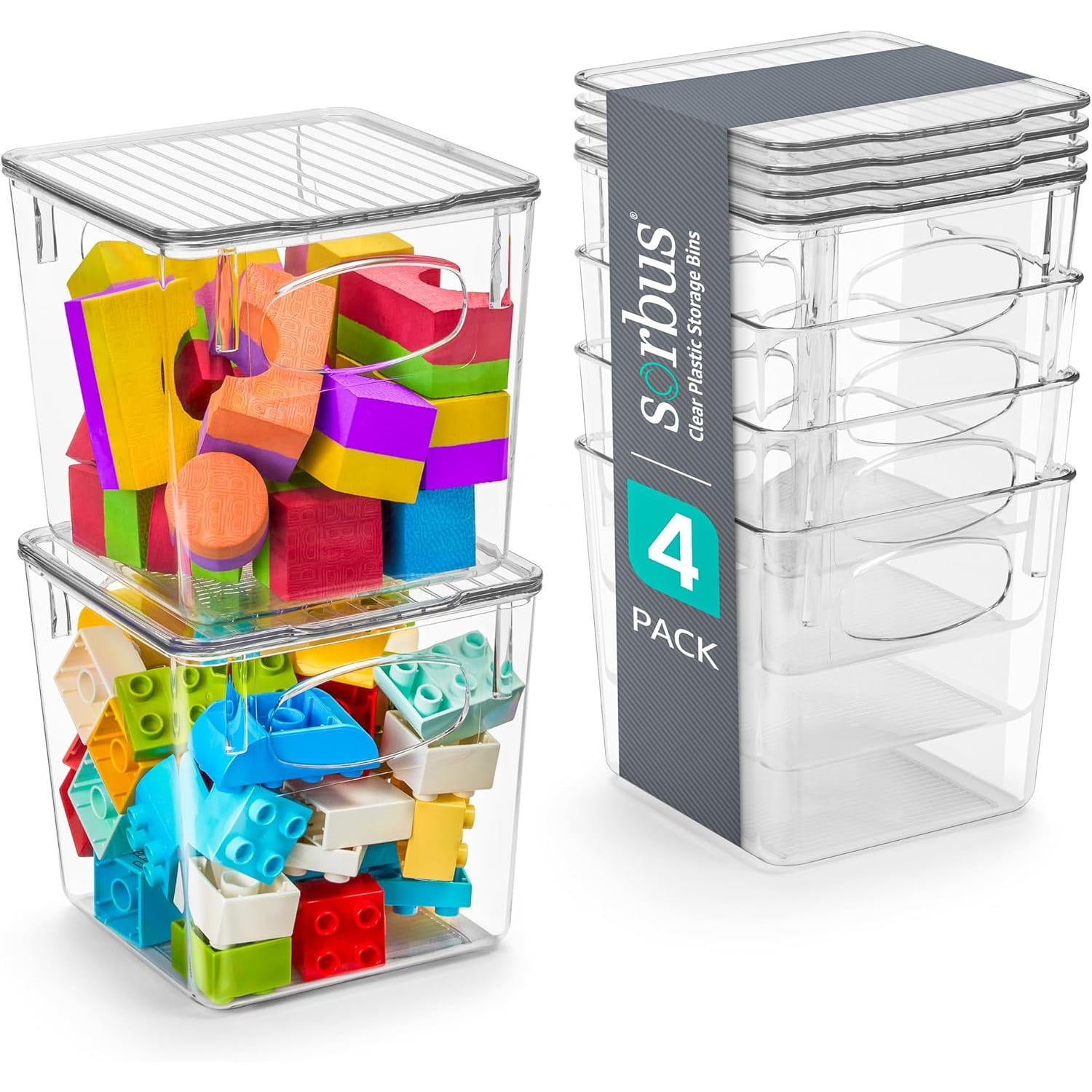 Large Clear Plastic Storage Bins with Lids, Clear Stackable Storage ...