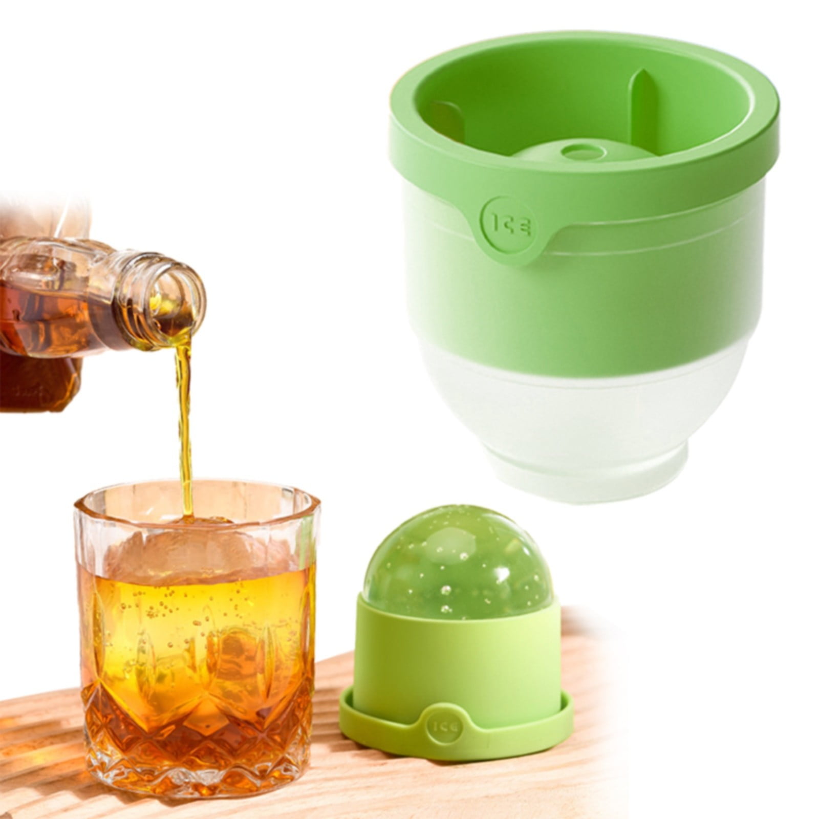 Large Clear Round Ice Molds, Whiskey Sphere Freezing Trays - 2.4 Inch ...