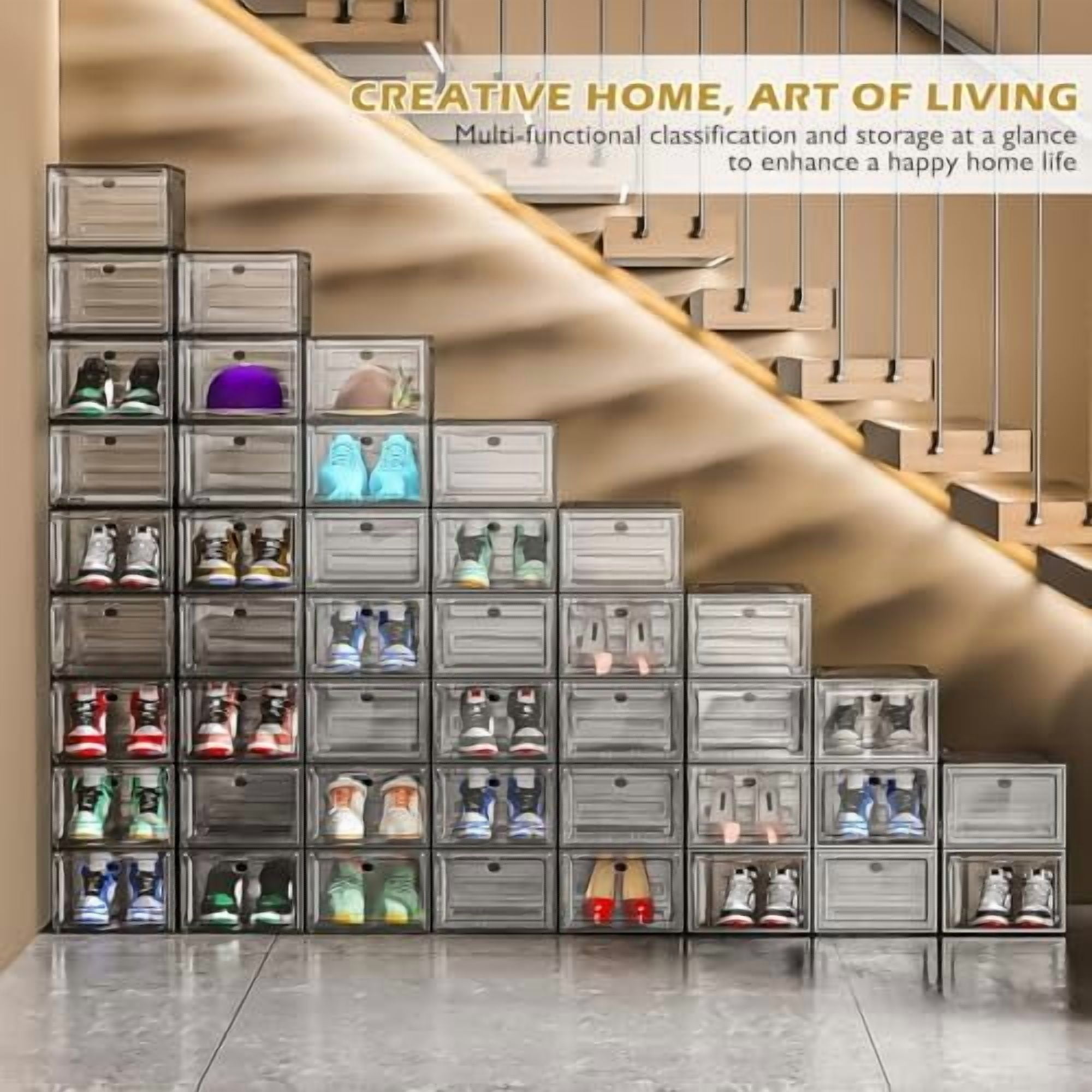 Large Clear Shoe Boxes Organizer【Thicker Material】 Stronger Shoe Box ...