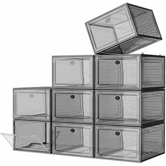 Large Clear Shoe Boxes Organizer【Thicker Material】 Stronger Shoe Box ...