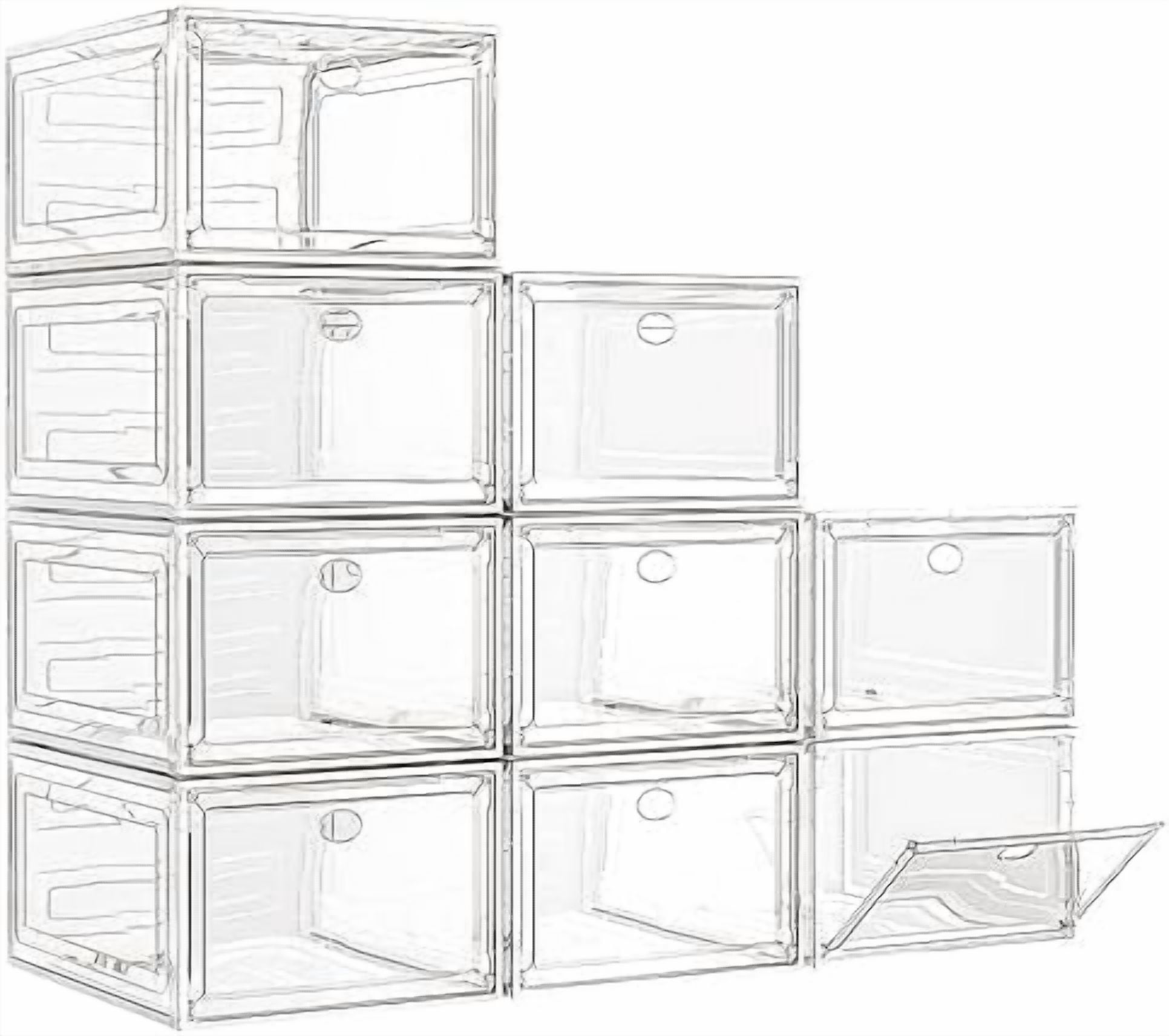 Large Clear Shoe Boxes Organizer【Thicker Material】 Stronger Shoe Box ...