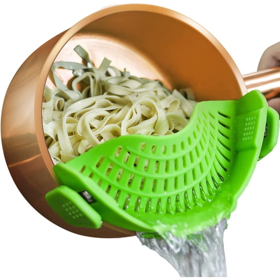 Large Clip On Strainer Silicone for All Pots and Pans, Pasta Strainer ...