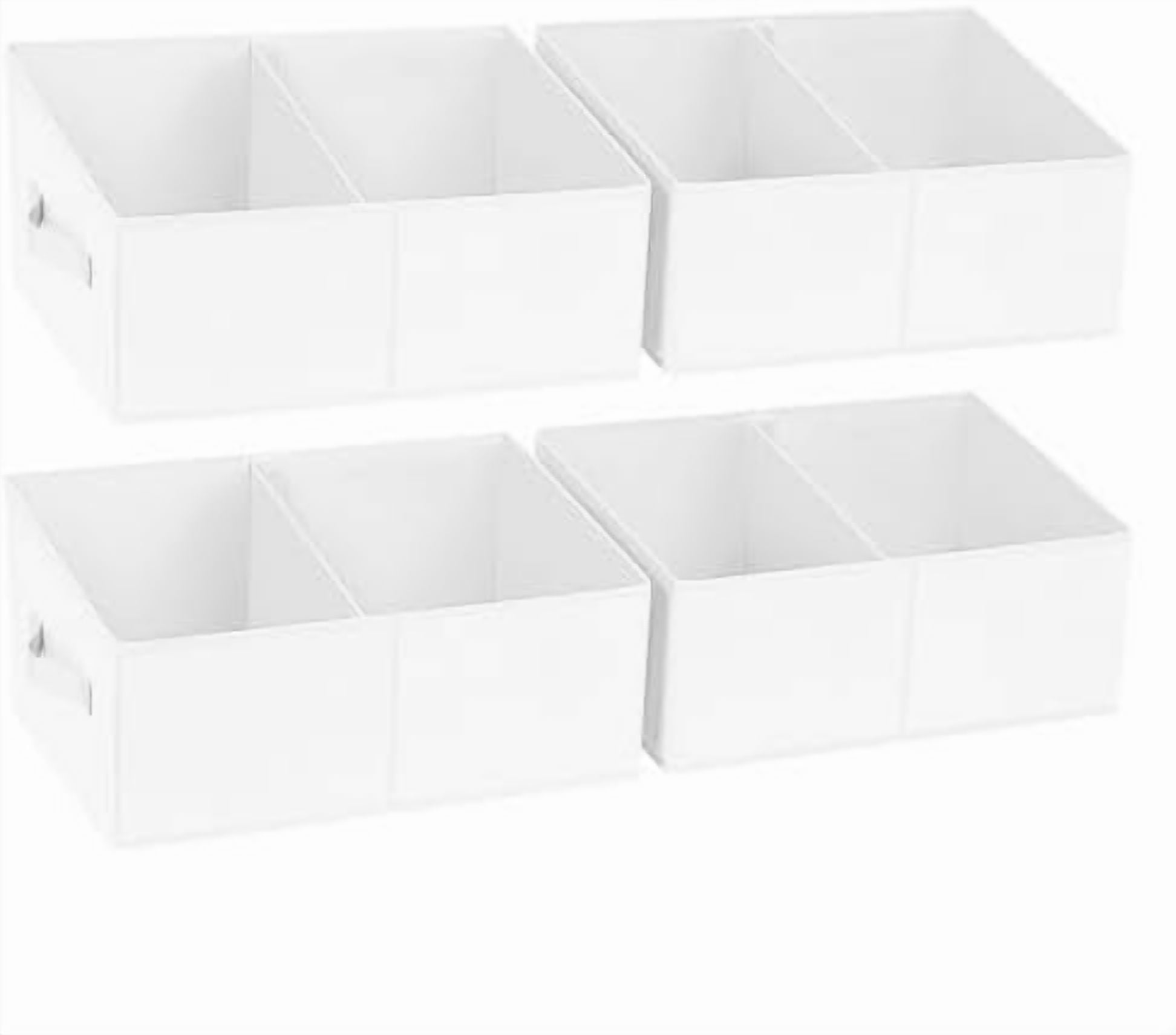 Large Closet Shelf Organizer Bins 4 Packs with Handles and Divider ...