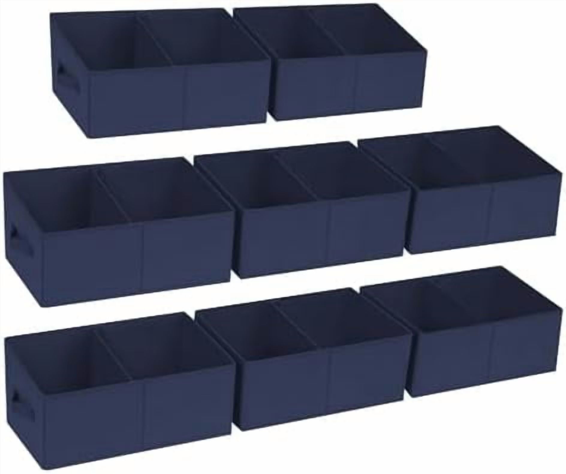 Large Closet Shelf Organizer Bins 8Packs with Handles and Divider ...