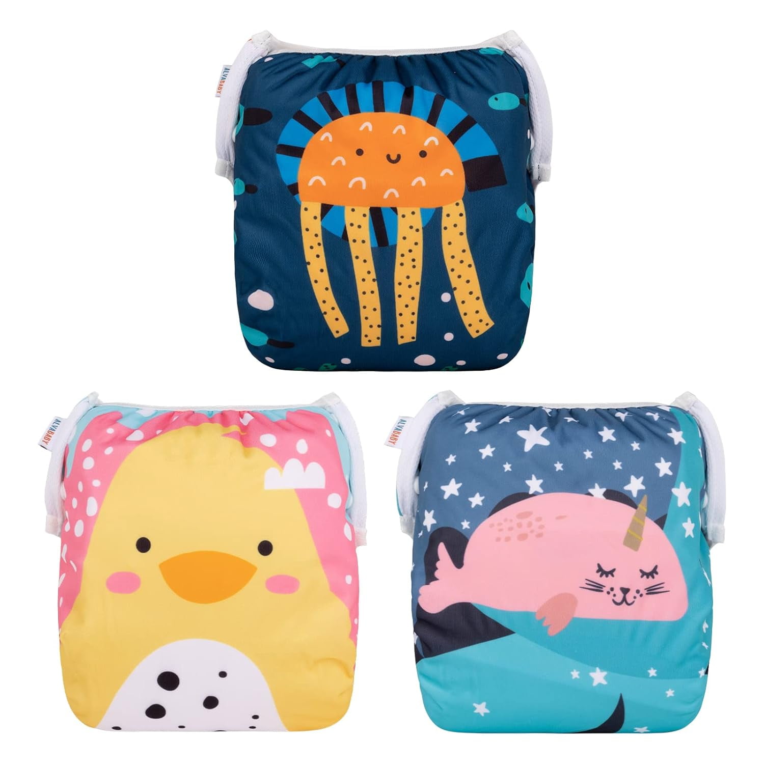 Large Cloth Swim Diaper 3pcs Baby/Toddler/Infant Snap Reusable ...