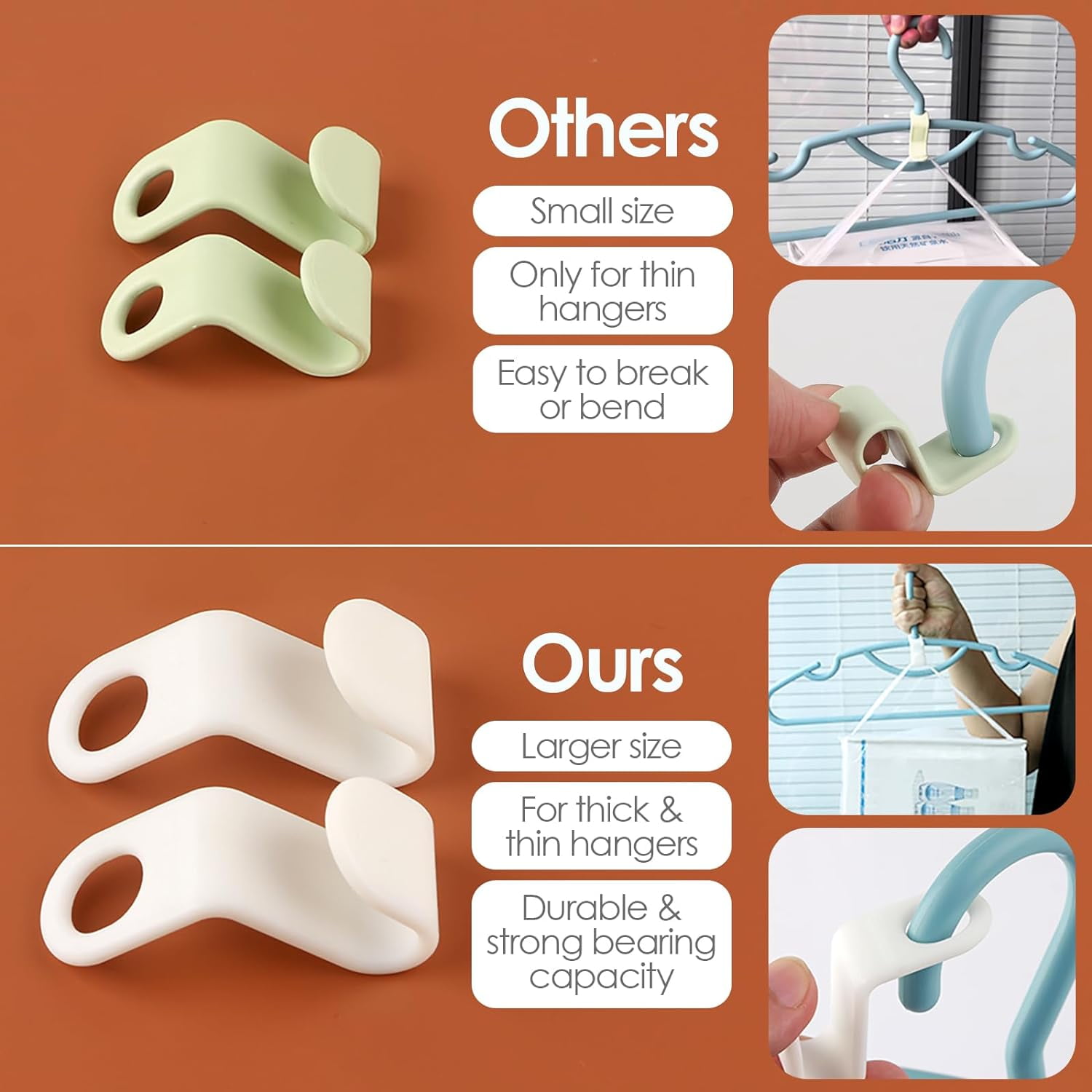 Large Clothes Hanger Connector Hooks, 60PCS Cascading Clothes Hangers ...