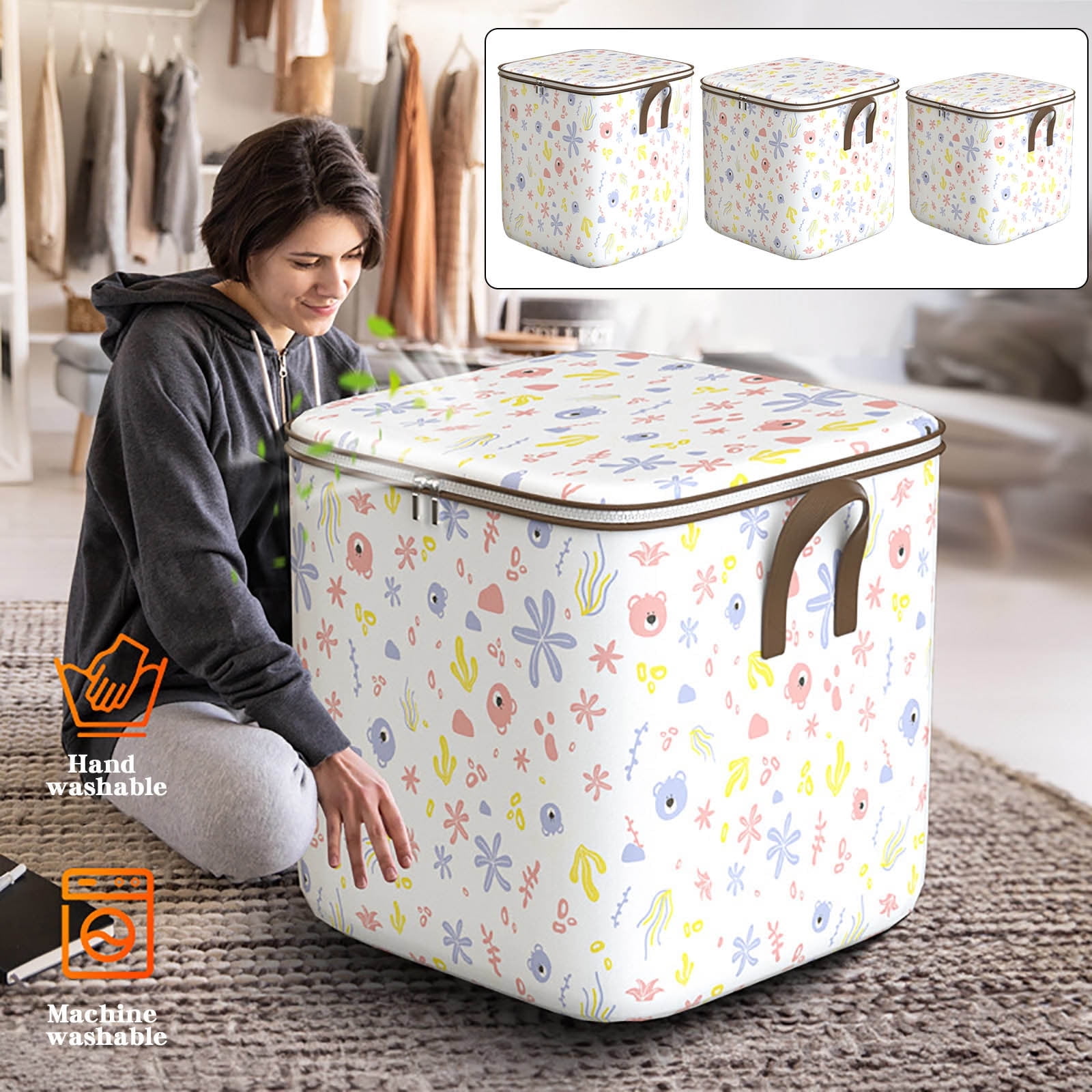 Large Clothes Storage, 100L Storage Bag Storage Containers Storage Bin ...
