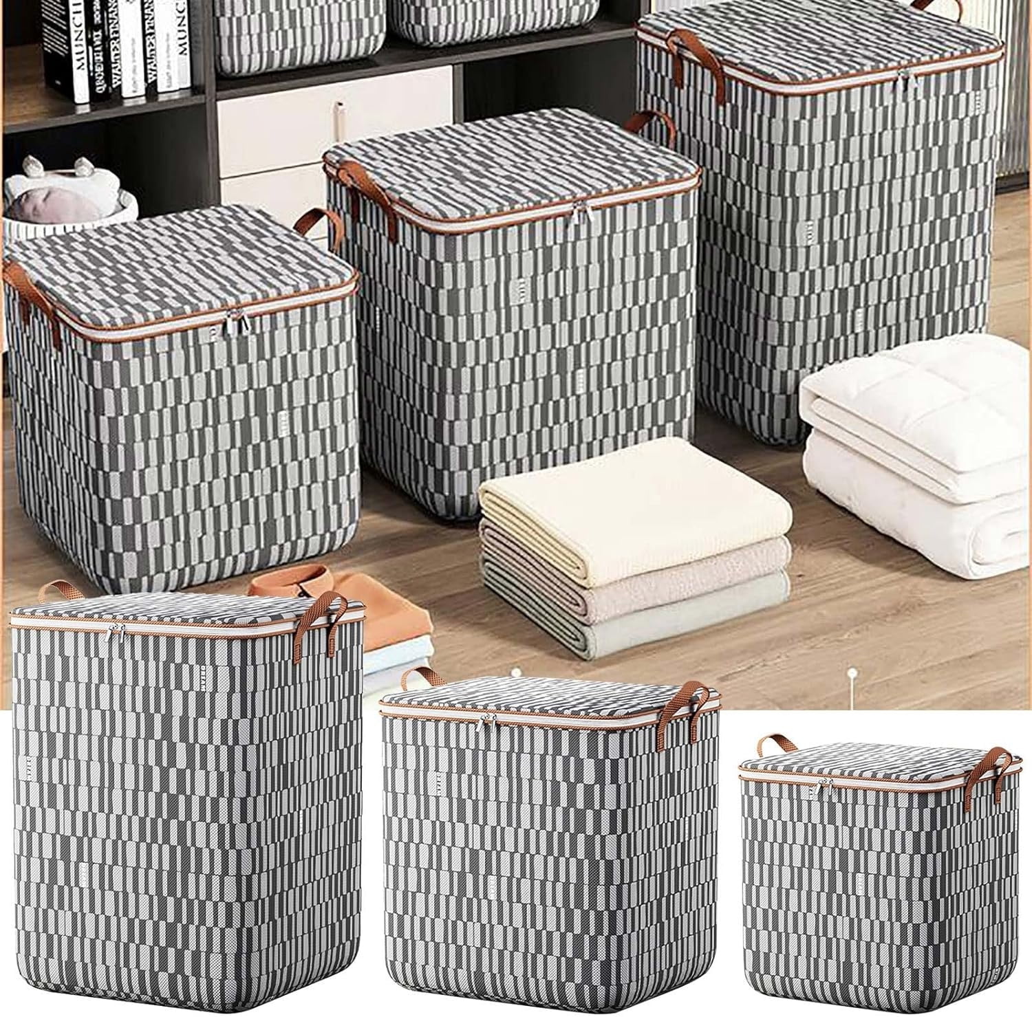 Large Clothes Storage Bags, 100L/140L/180L 3 Pack Clothes Storage Bins ...