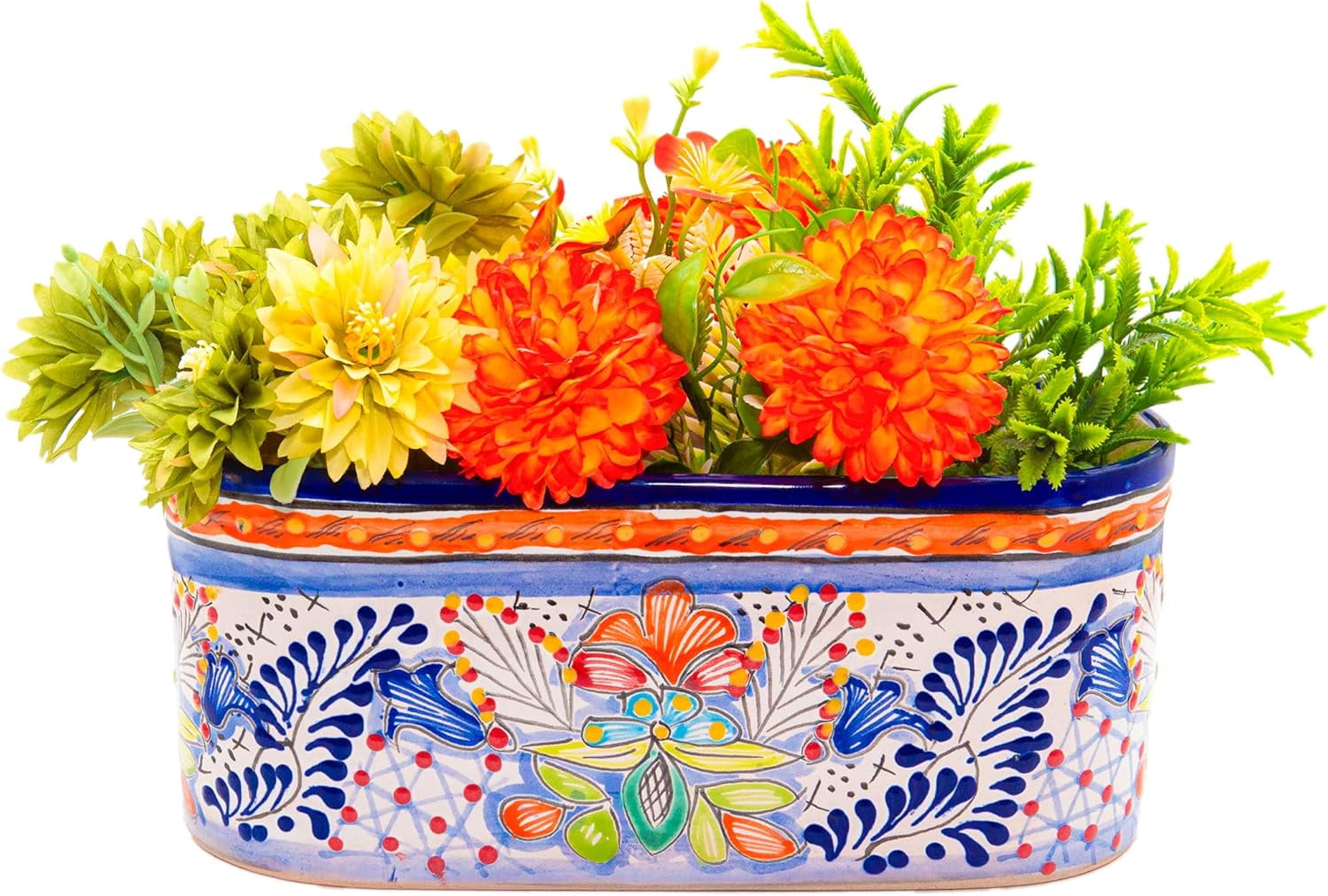 Large Cobalt Medium Mexican Talavera Pottery Planters Window Box ...