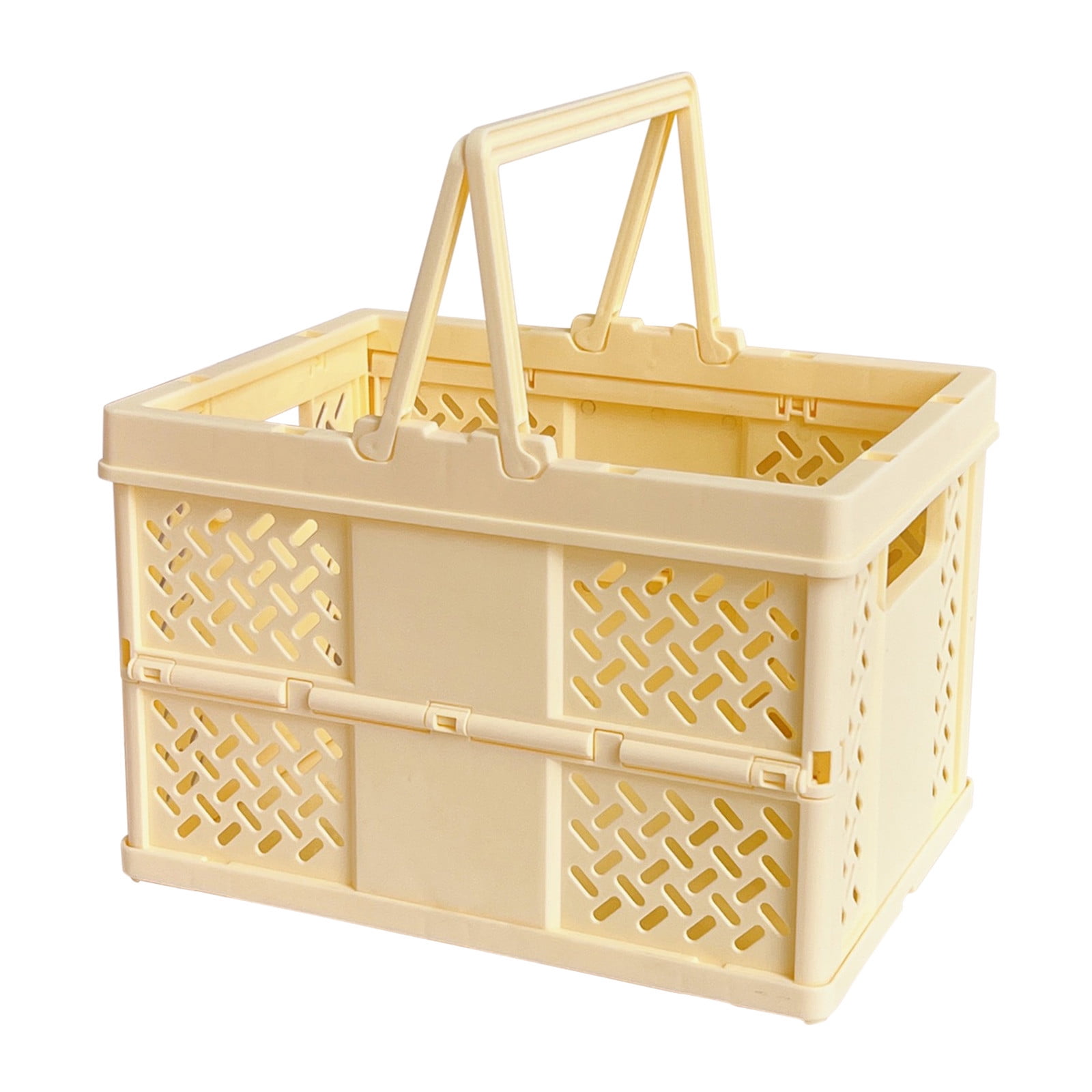 Large Collapsible Basket with Handle - Portable Outdoor Picnic Basket/Crater - Foldable Shopping ...