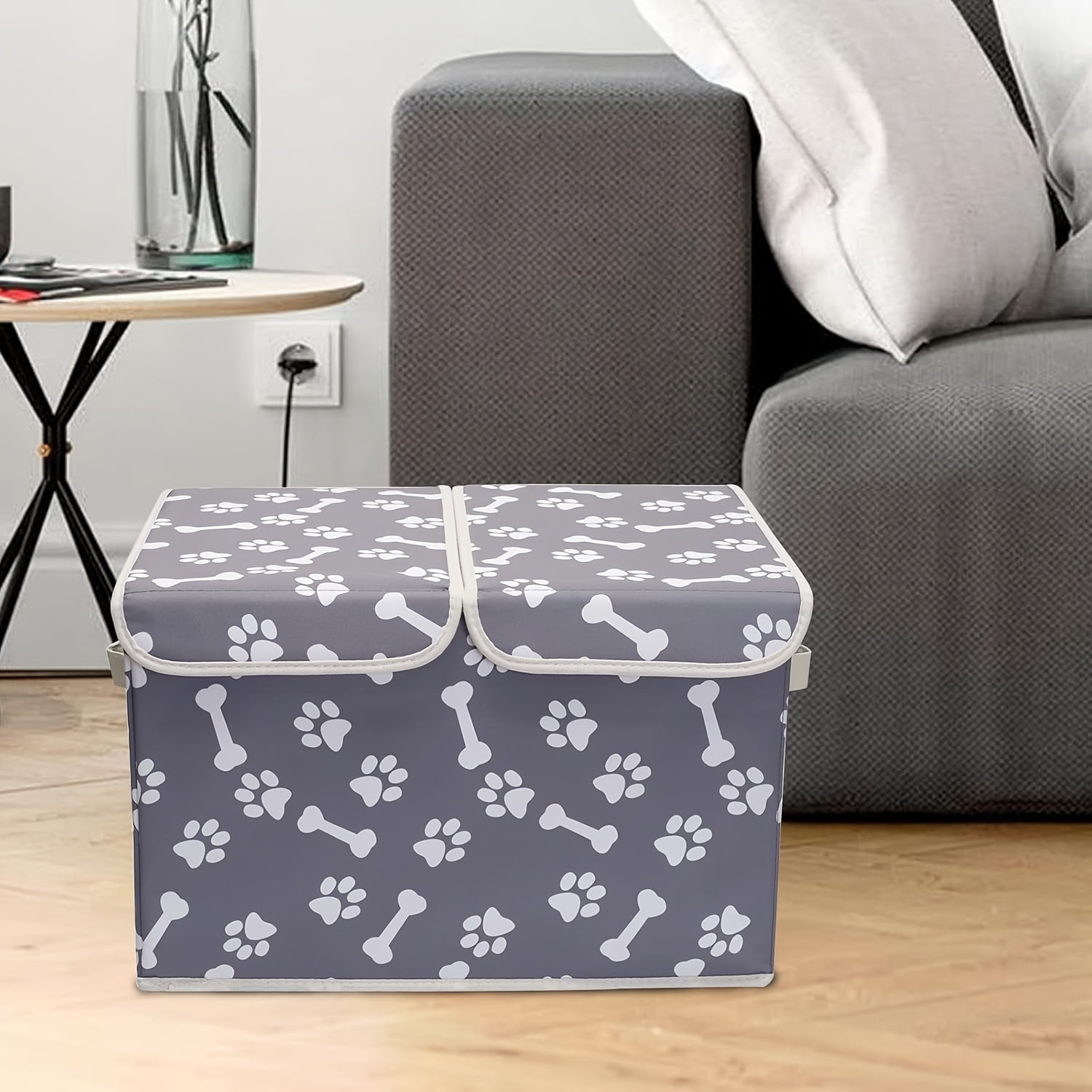 Large Collapsible Pet Toy Storage Box With Lid, Basket Organizer With ...