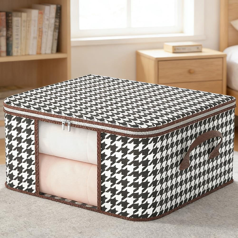 Large Collapsible Stackable Storage Bins with Lids, Fabric Foldable ...