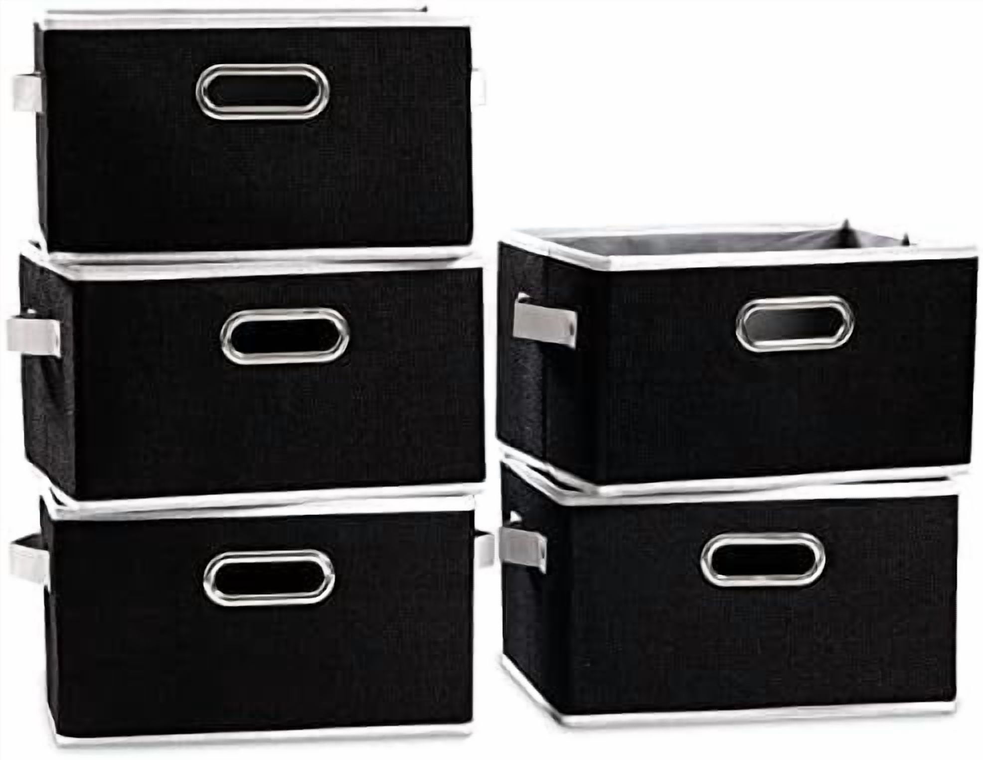 Large Collapsible Storage Bins for Closet [5-Pack] Decorative Fabric ...