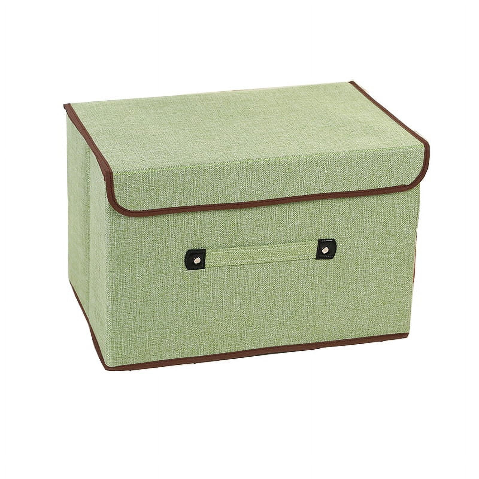 Large Collapsible Storage Bins With Lids Linen Fabric Foldable Storage