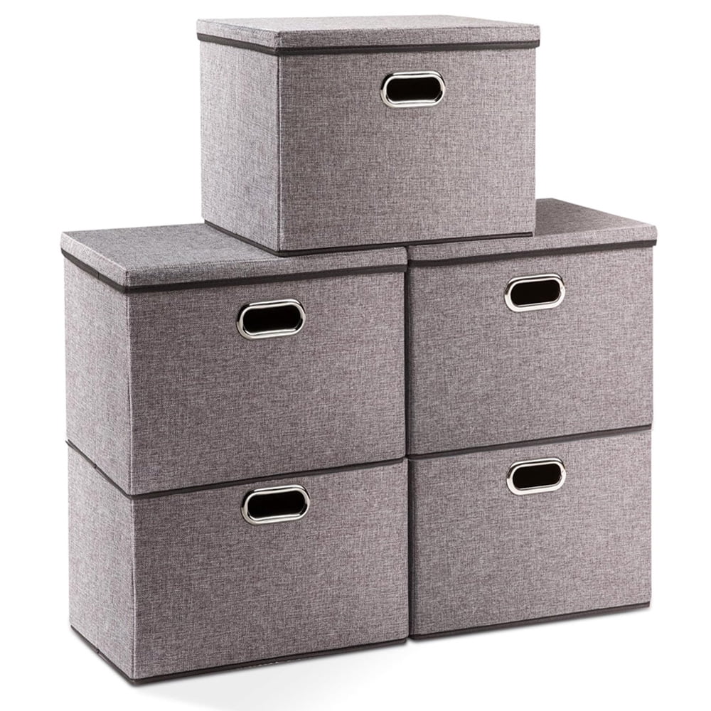 Large Collapsible Storage Bins with Lids, Organizer/ Bins, Sturdy ...
