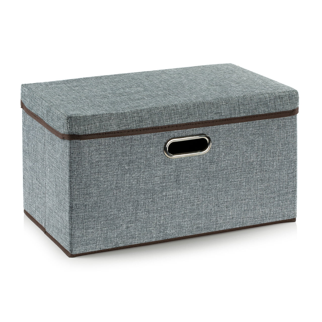 Large Collapsible Storage Bins With Lids Linen Fabric Foldable Storage