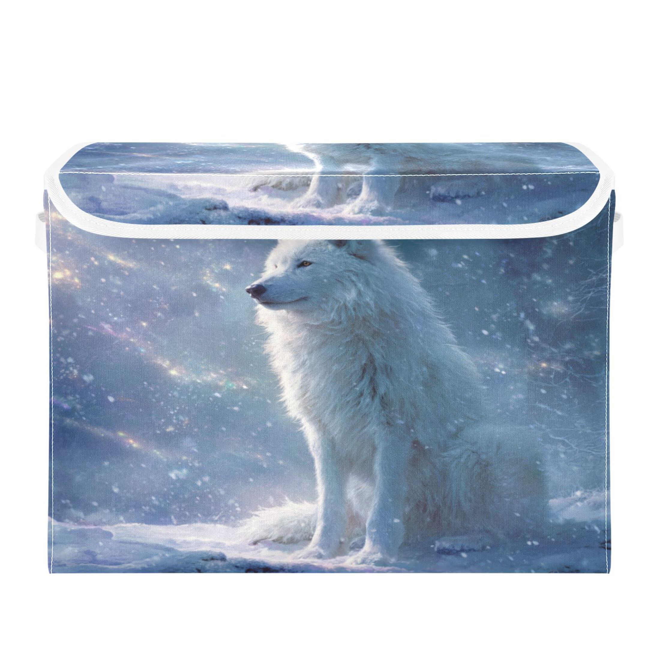 Large Collapsible Storage Box Flip Lid Fabric Decorative Organizer ...