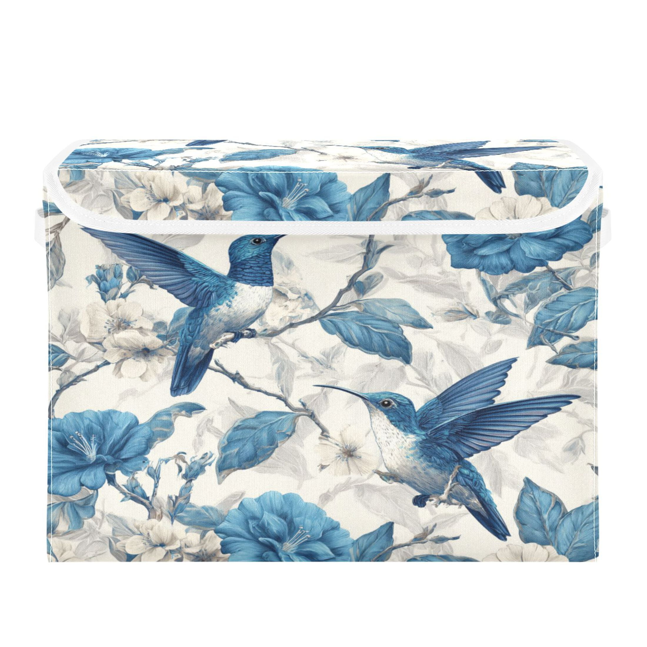 Large Collapsible Storage Box Flip Lid Fabric Decorative Organizer ...