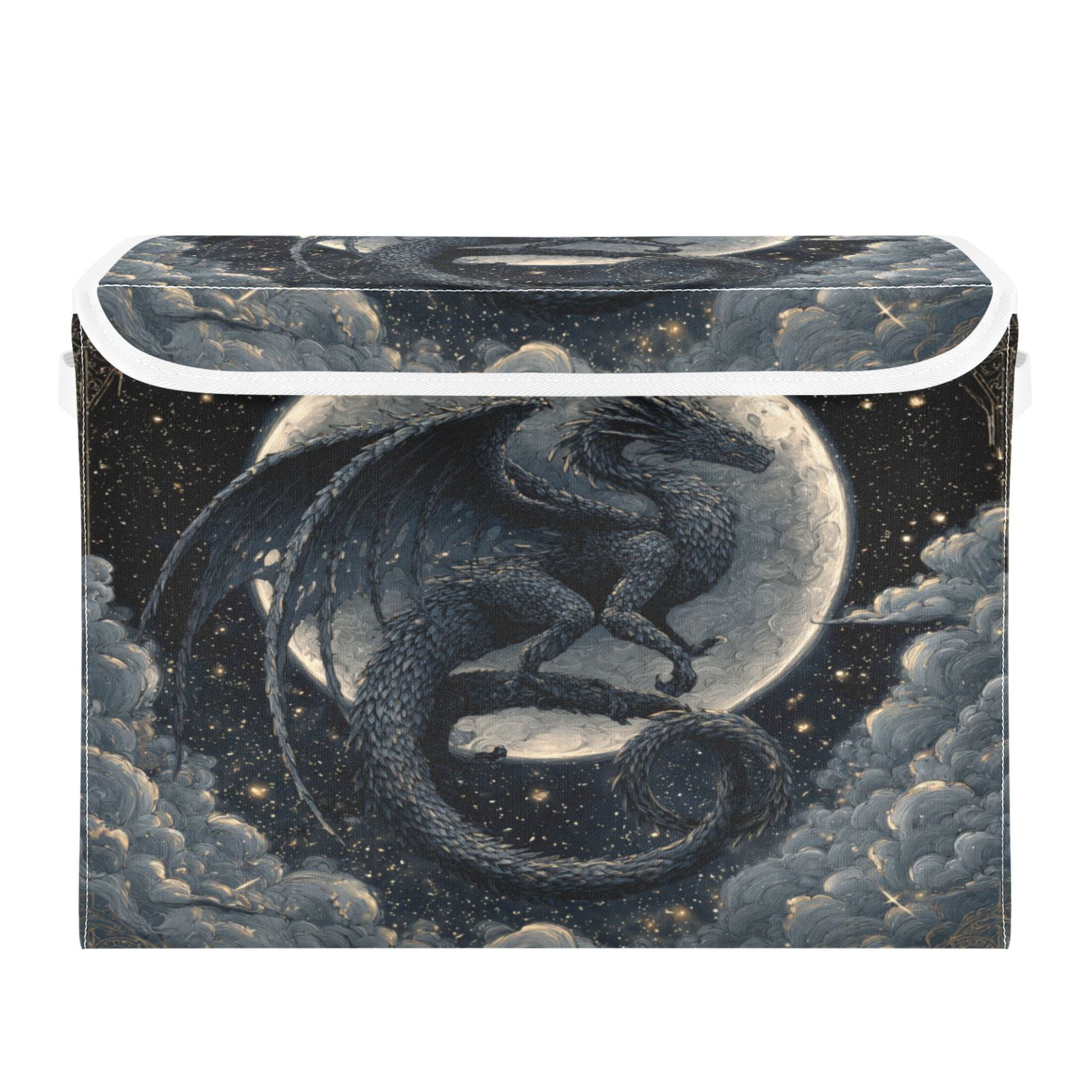 Large Collapsible Storage Box Flip Lid Fabric Decorative Organizer ...