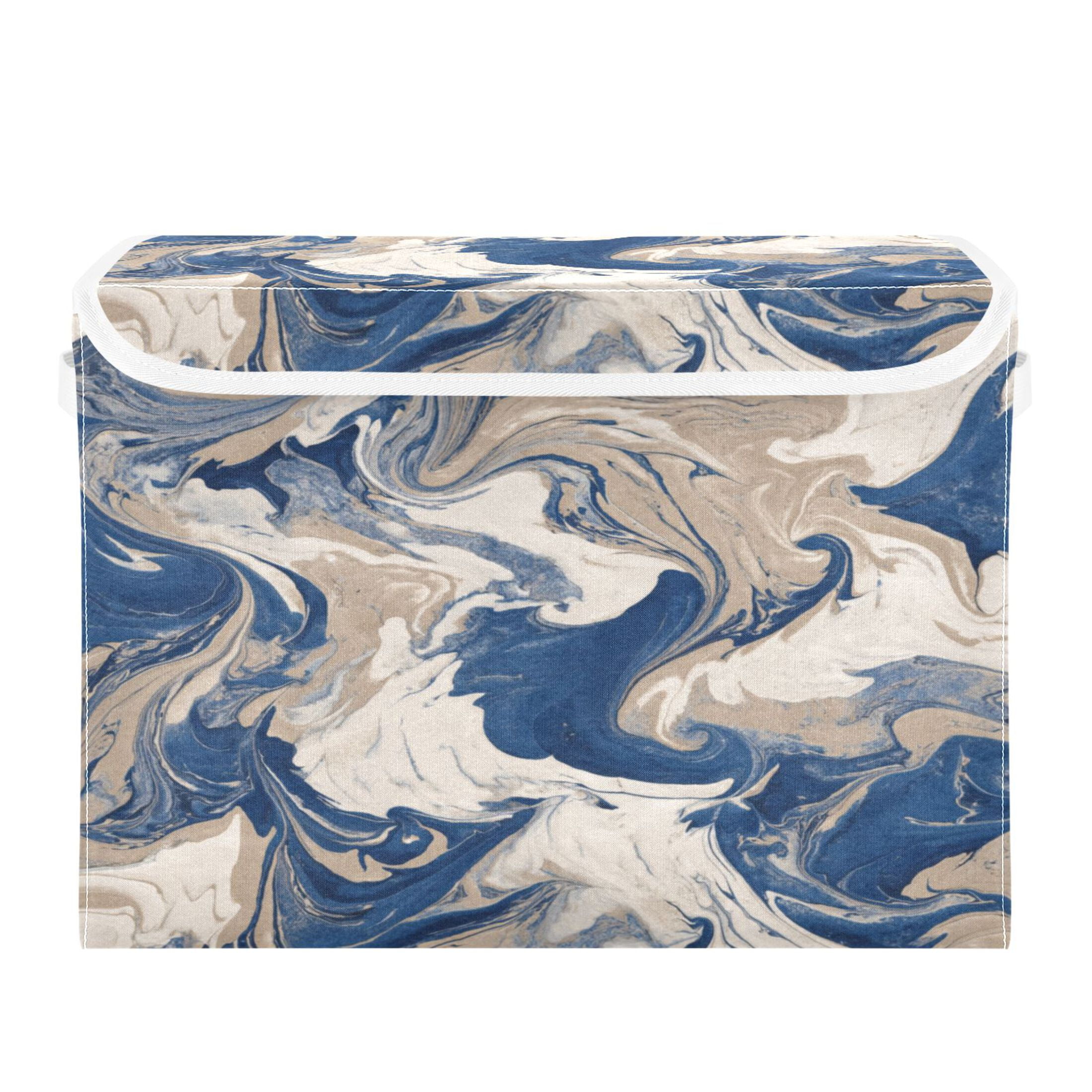 Large Collapsible Storage Box Flip Lid Fabric Decorative Organizer ...