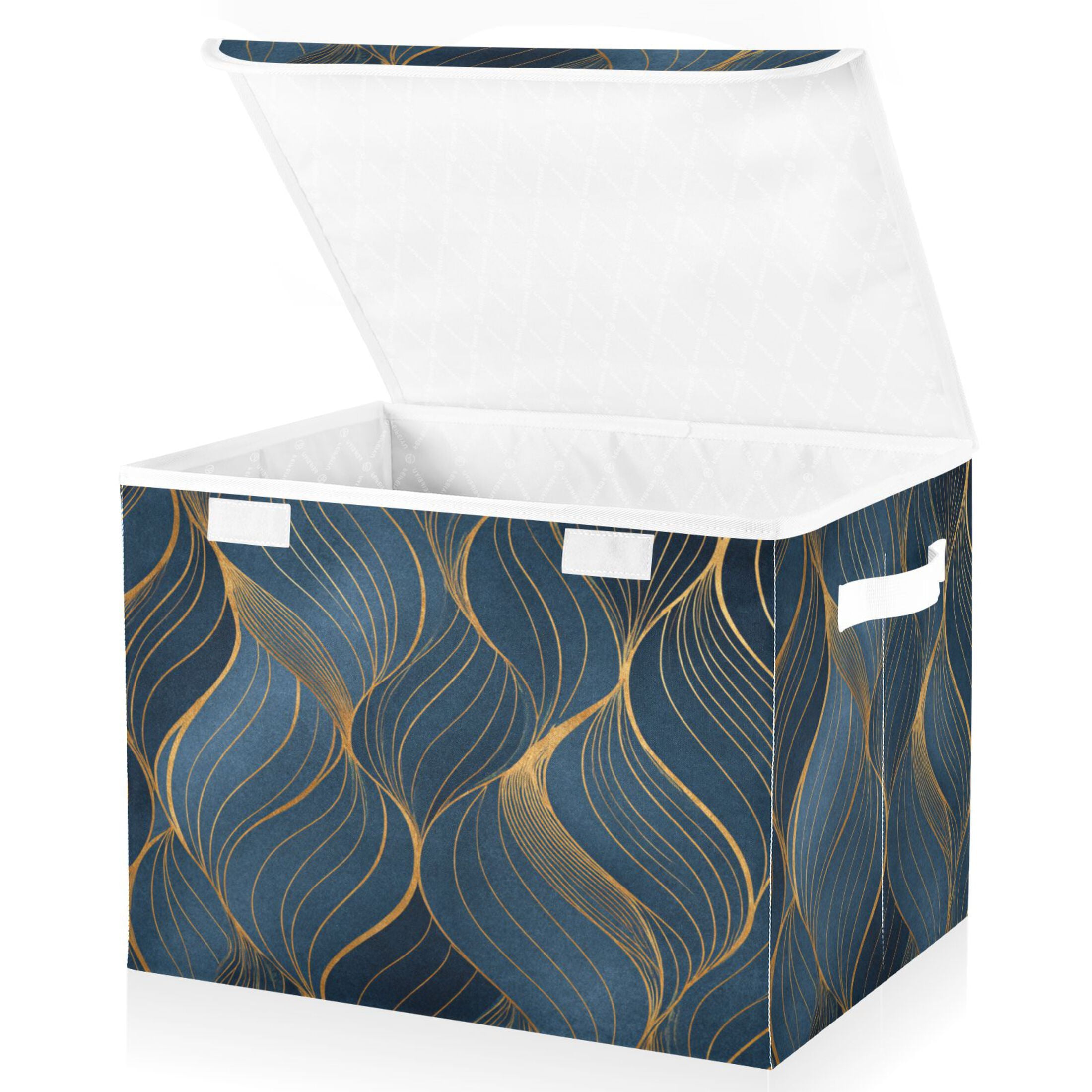 Large Collapsible Storage Box Flip Lid Fabric Decorative Organizer ...