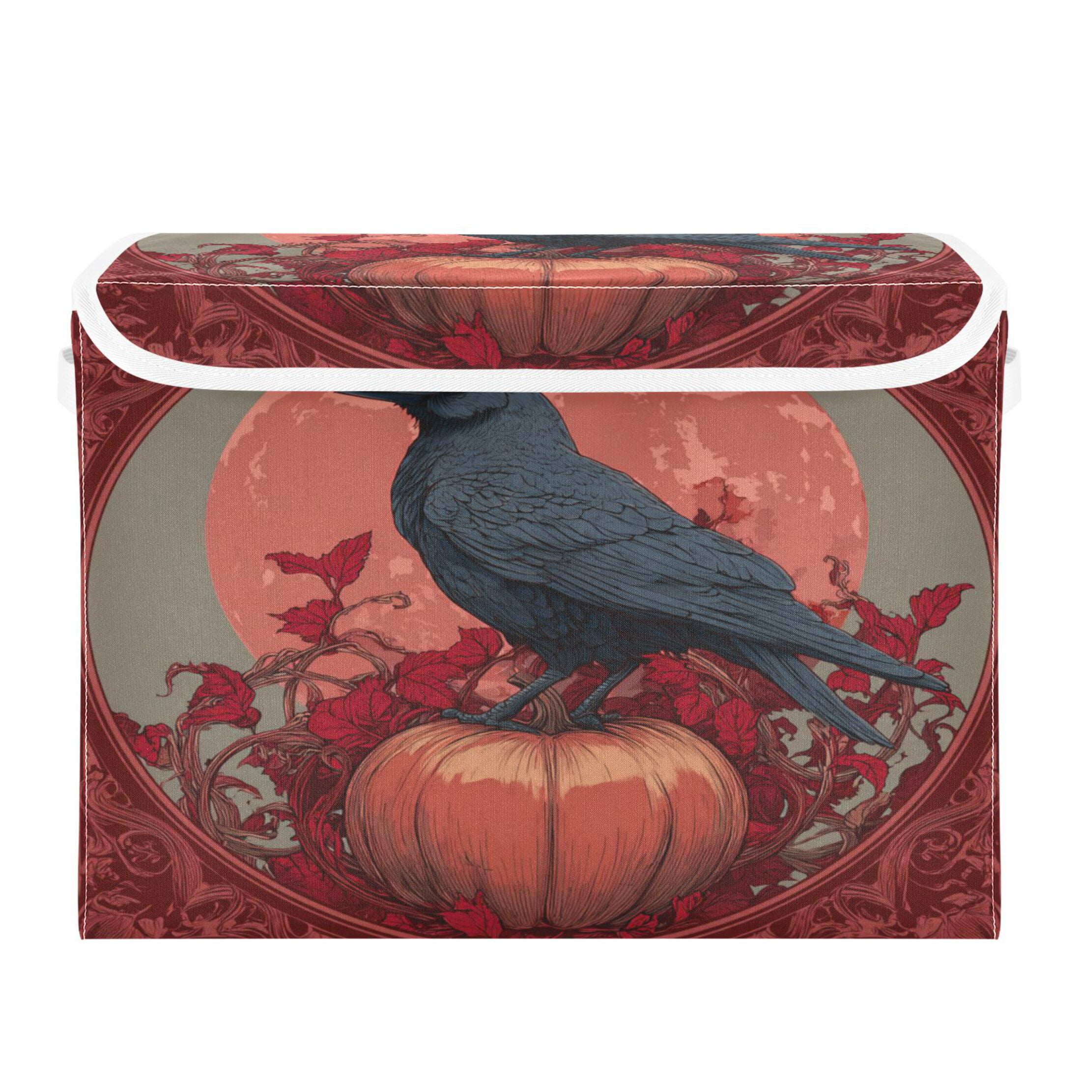 Large Collapsible Storage Box Flip Lid Fabric Decorative Organizer ...