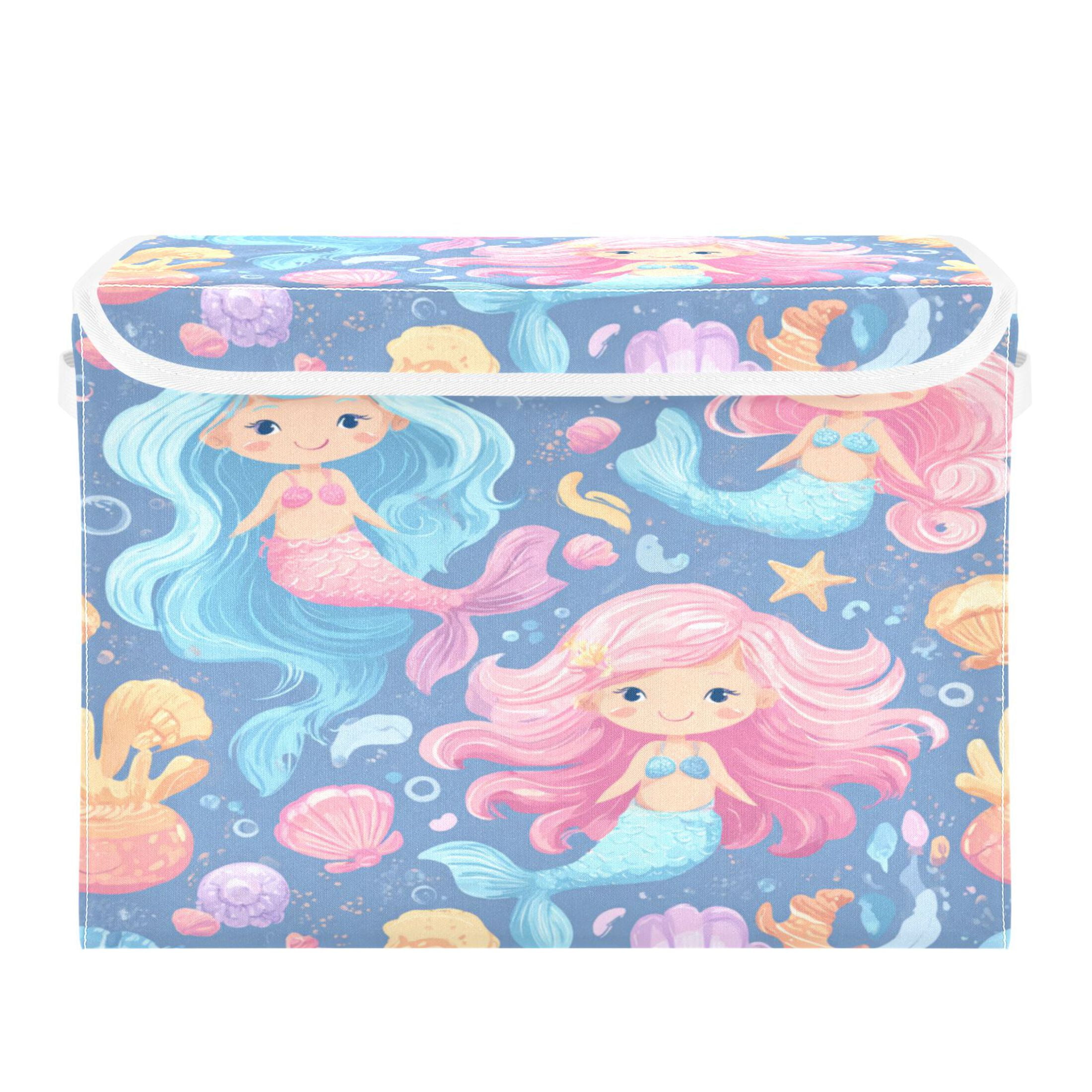 Large Collapsible Storage Box Flip Lid Fabric Decorative Organizer ...