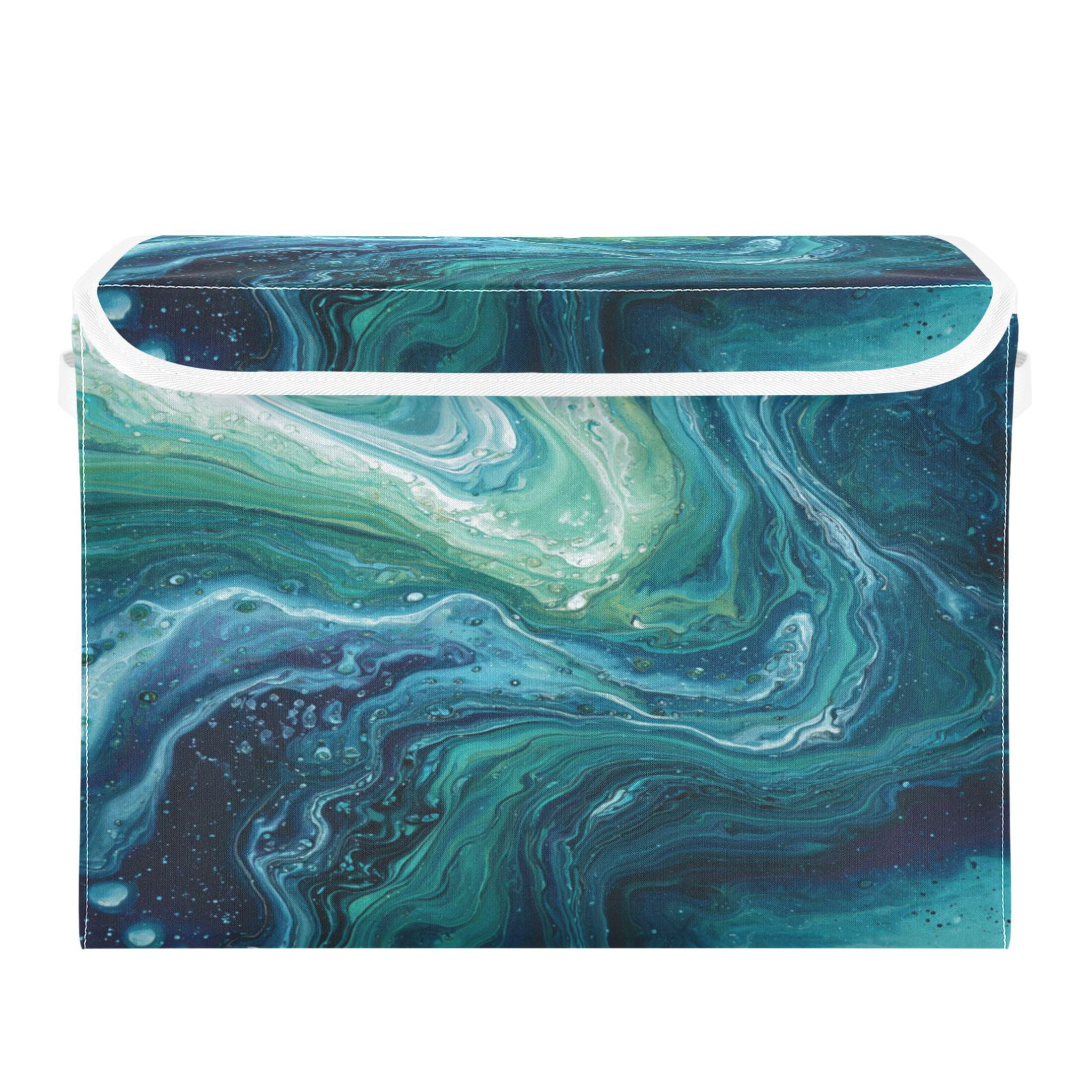 Large Collapsible Storage Box Flip Lid Fabric Decorative Organizer ...