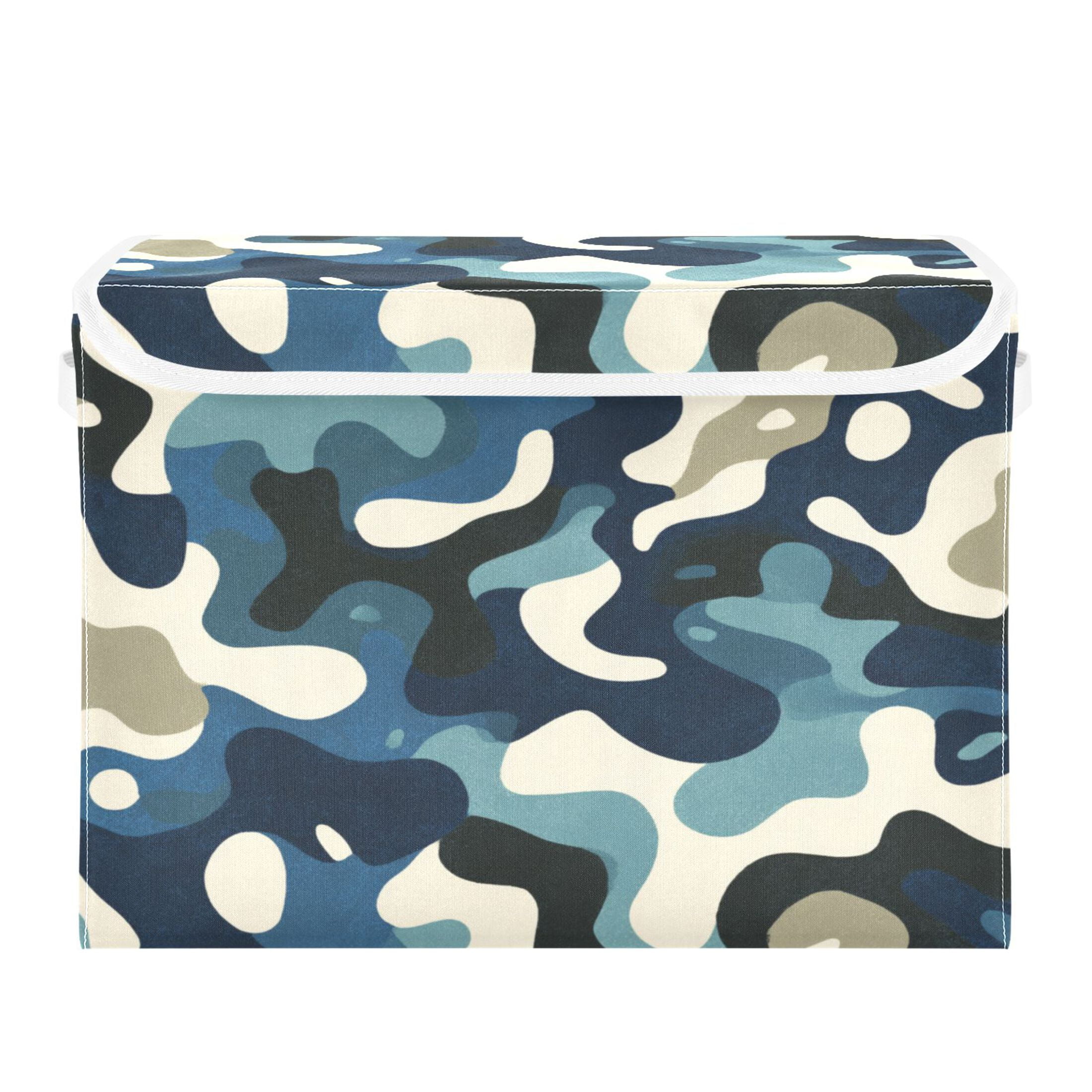 Large Collapsible Storage Box Flip Lid Fabric Decorative Organizer ...