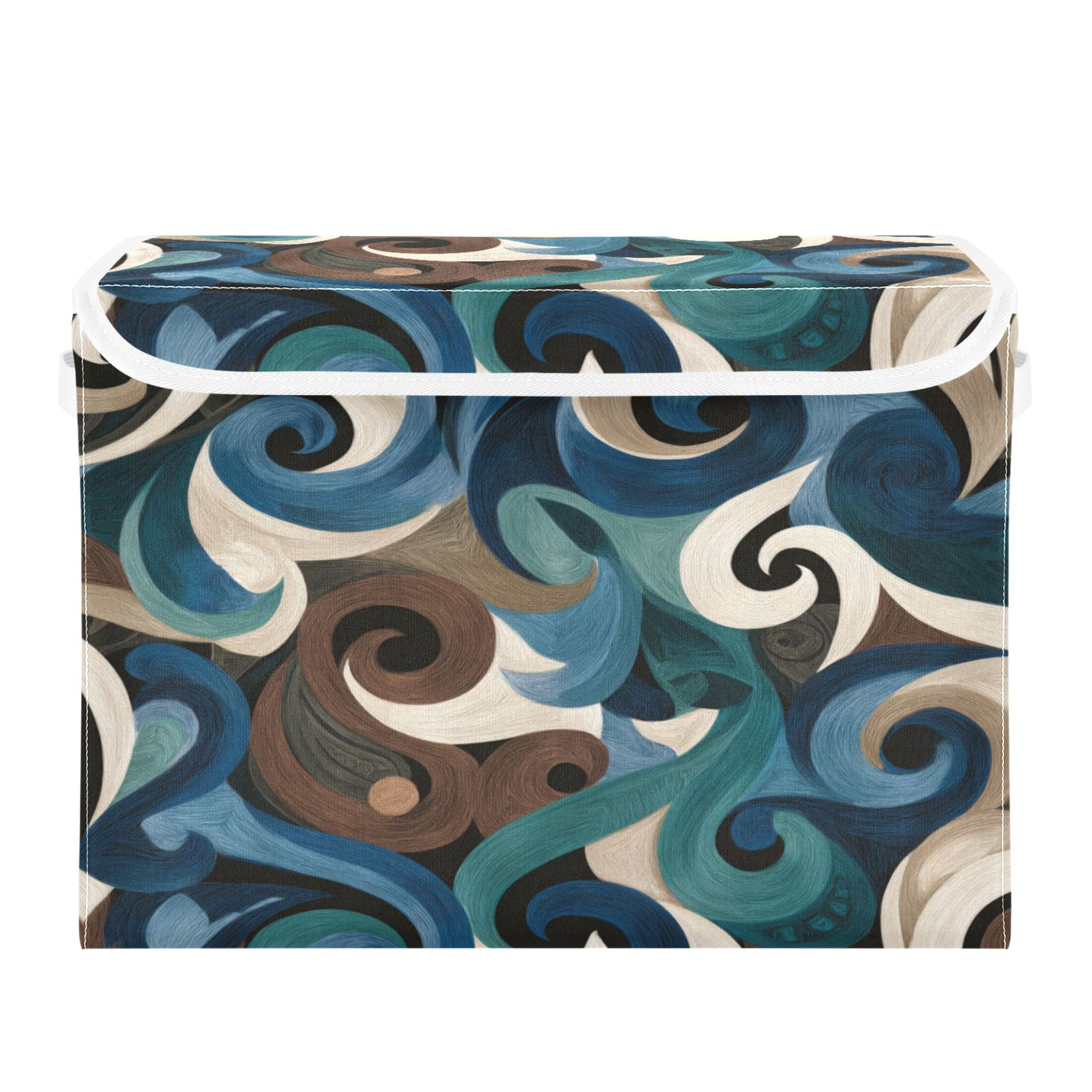 Large Collapsible Storage Box Flip Lid Fabric Decorative Organizer ...