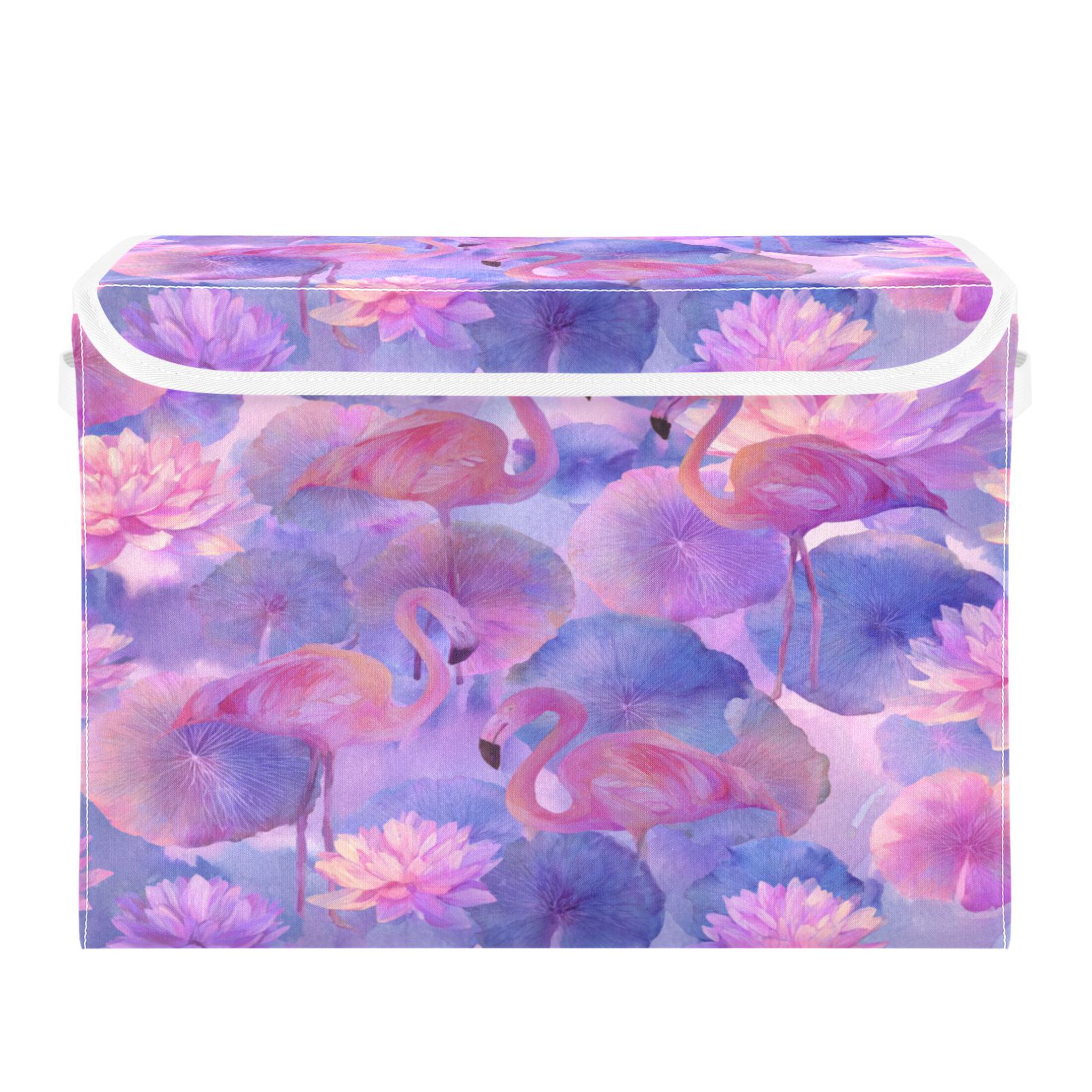 Large Collapsible Storage Box Flip Lid Fabric Decorative Organizer ...