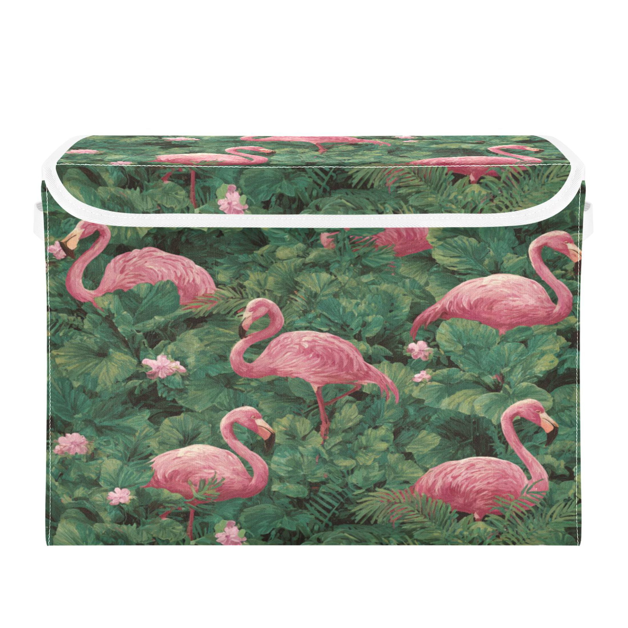 Large Collapsible Storage Box Flip Lid Fabric Decorative Organizer ...
