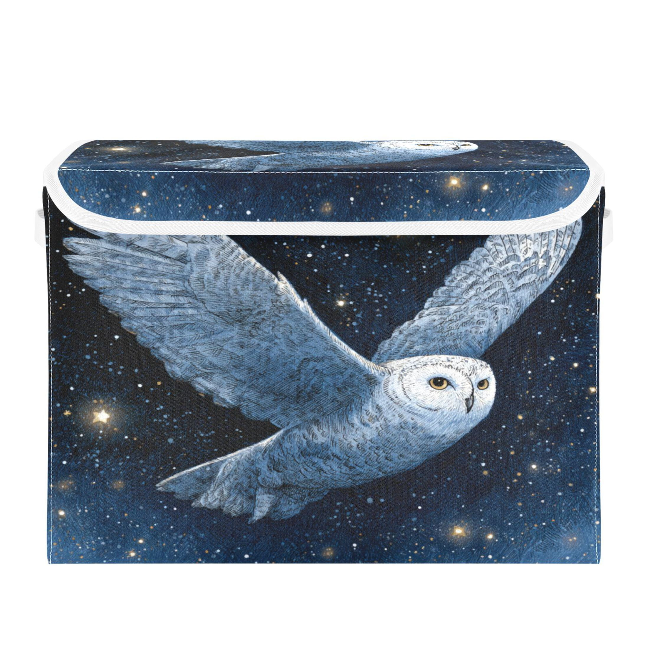 Large Collapsible Storage Box Flip Lid Fabric Decorative Organizer ...