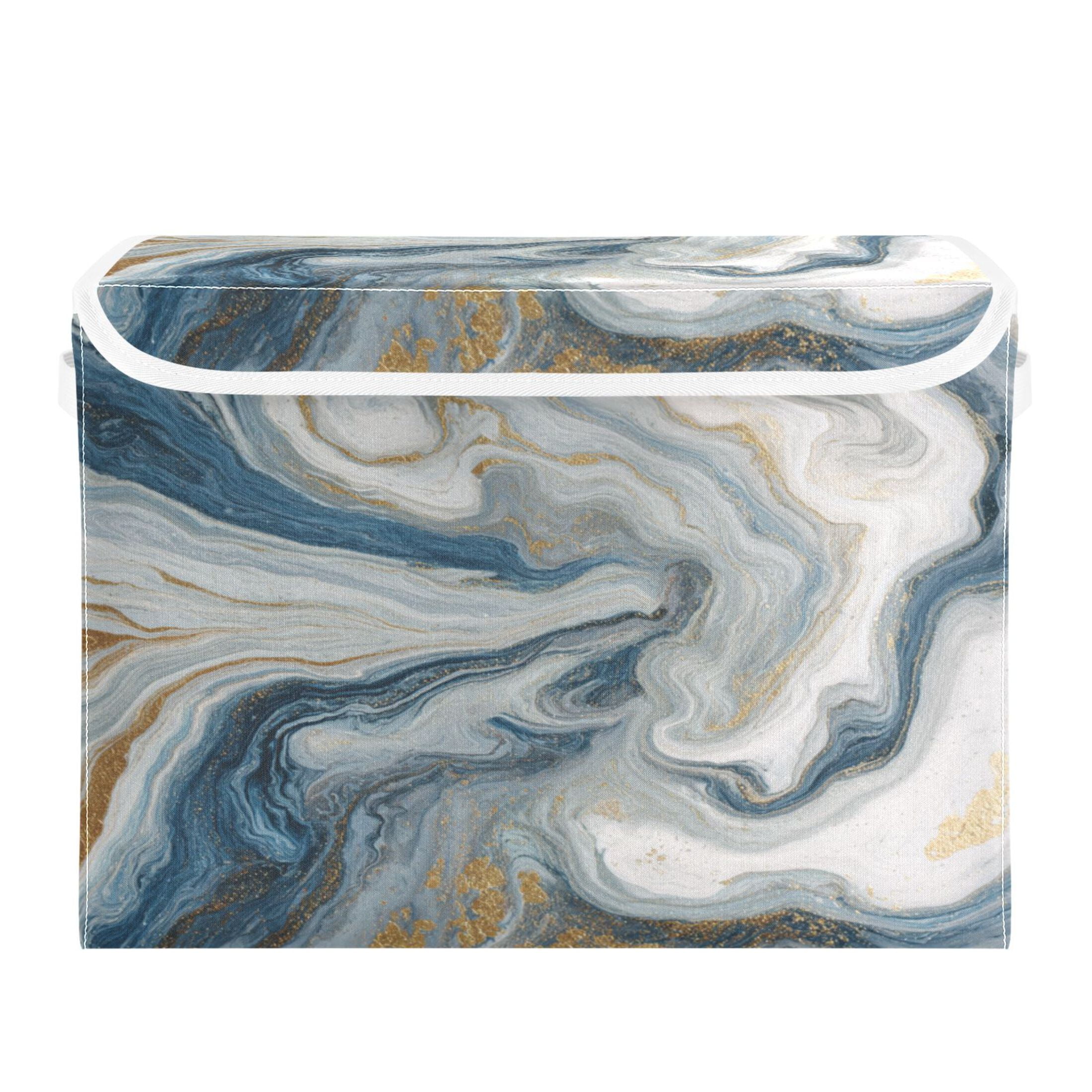 Large Collapsible Storage Box Flip Lid Fabric Decorative Organizer ...