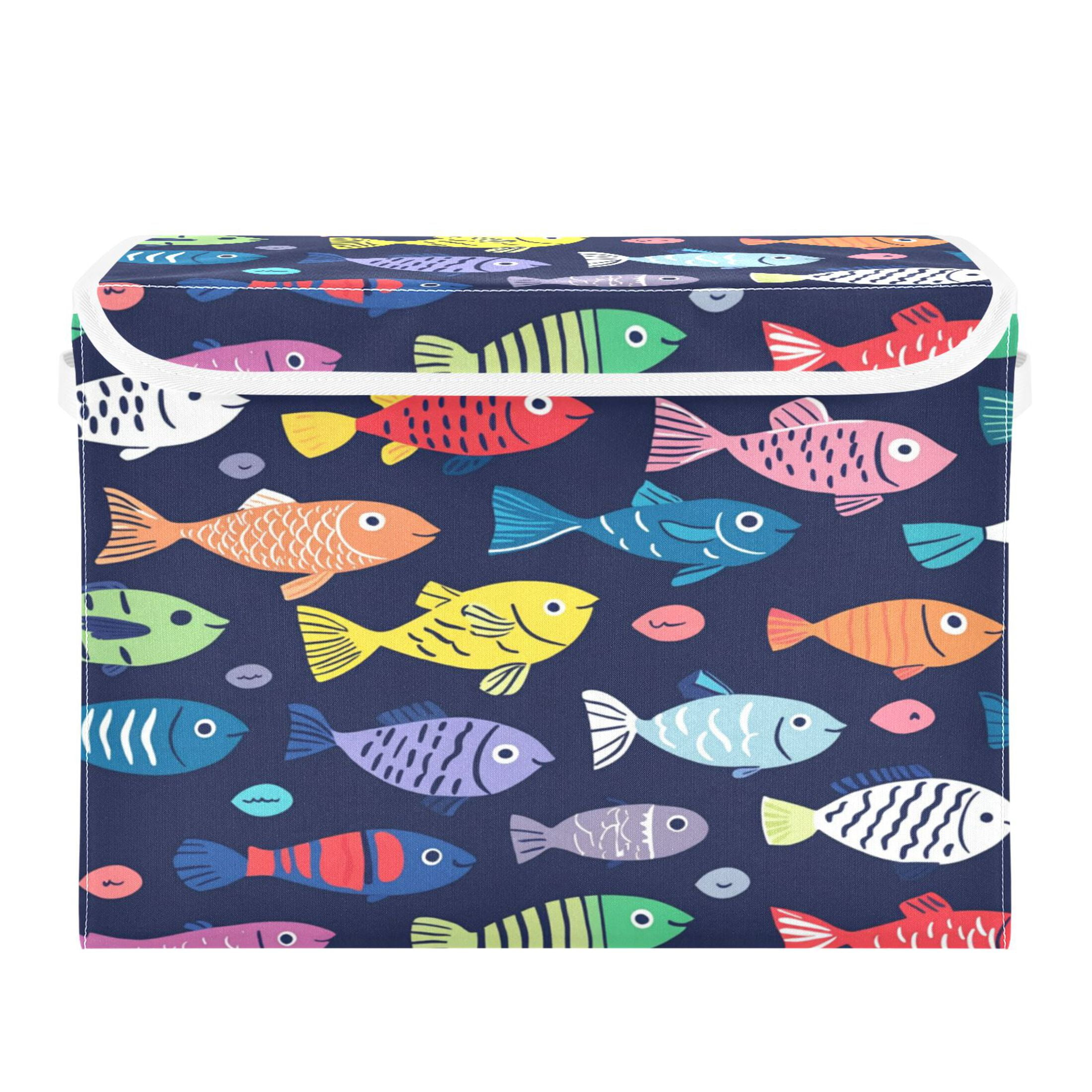 Large Collapsible Storage Box Flip Lid Fabric Decorative Organizer ...