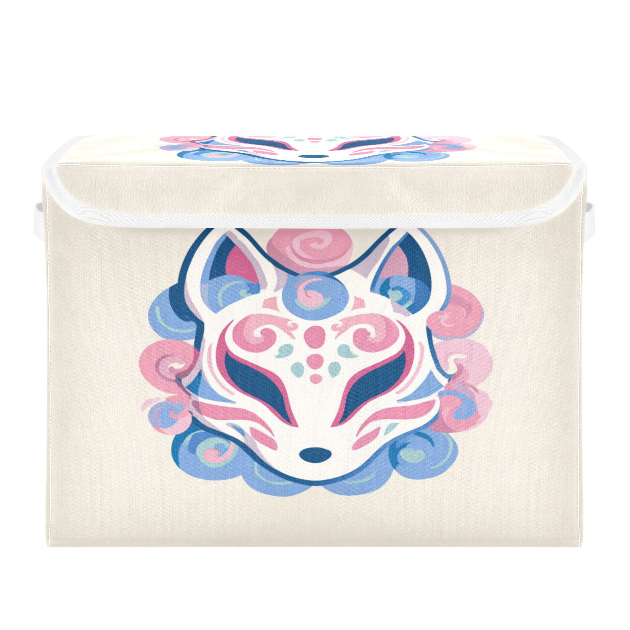 Large Collapsible Storage Box Flip Lid Fabric Decorative Organizer ...