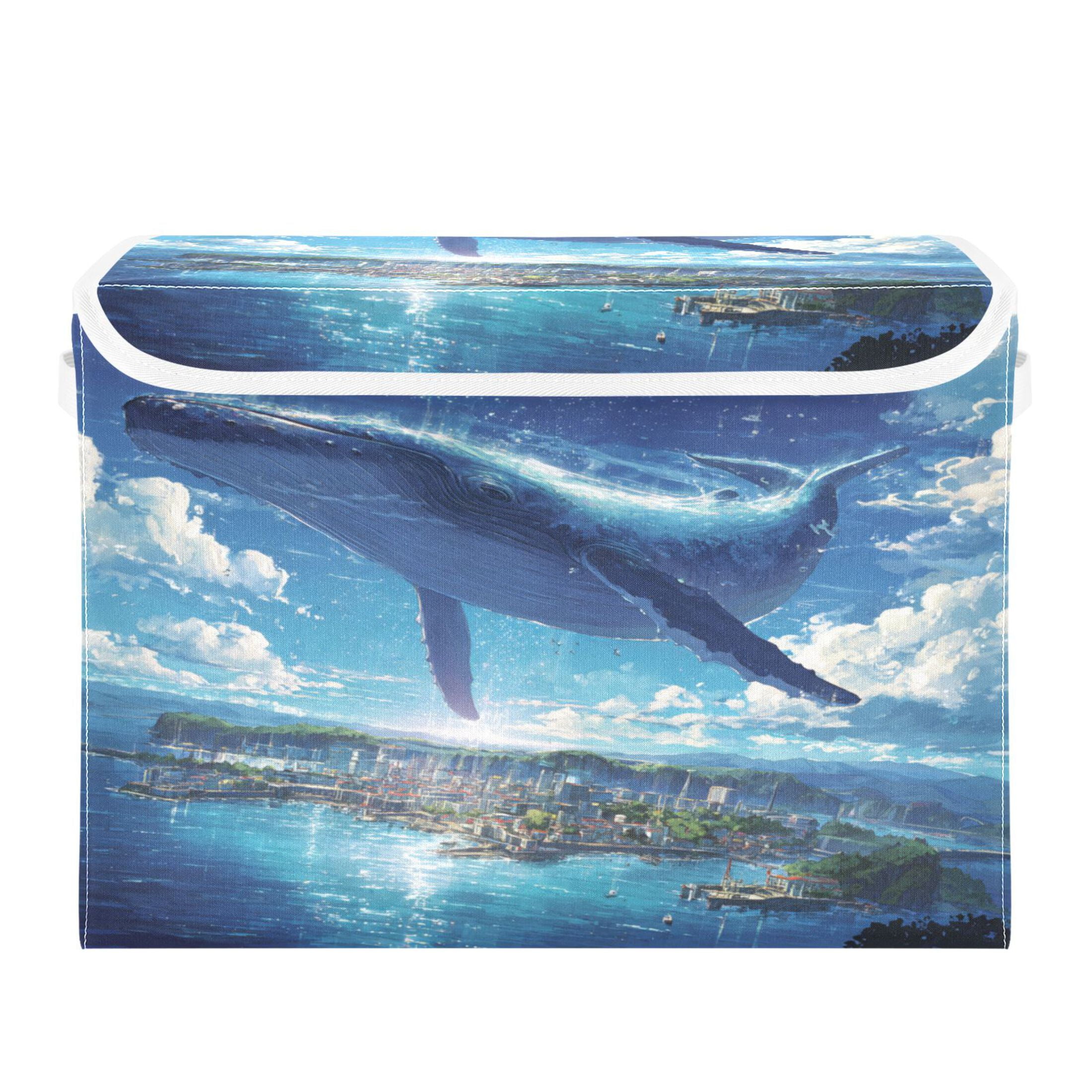 Large Collapsible Storage Box Flip Lid Fabric Decorative Organizer ...