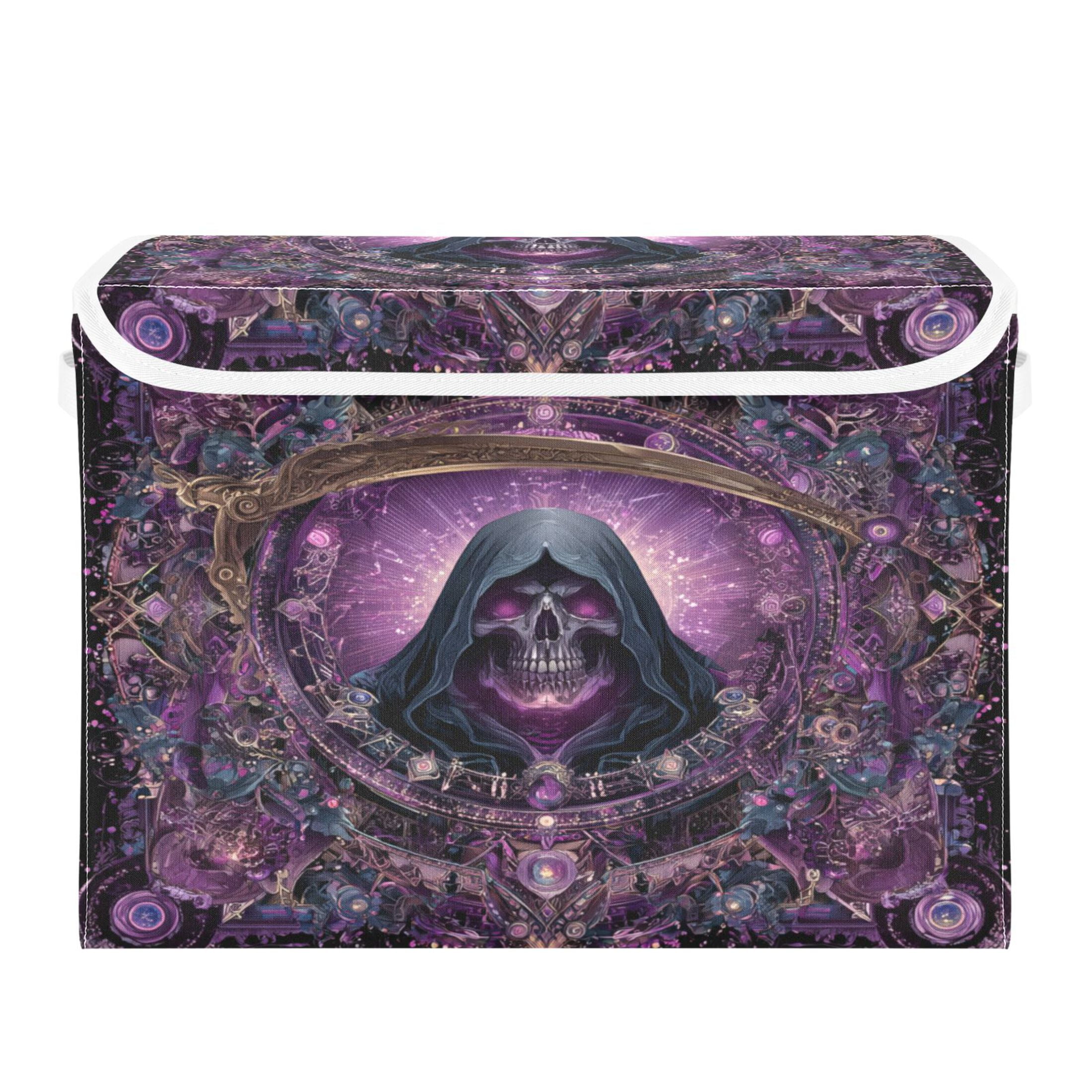 Large Collapsible Storage Box Flip Lid Fabric Decorative Organizer ...