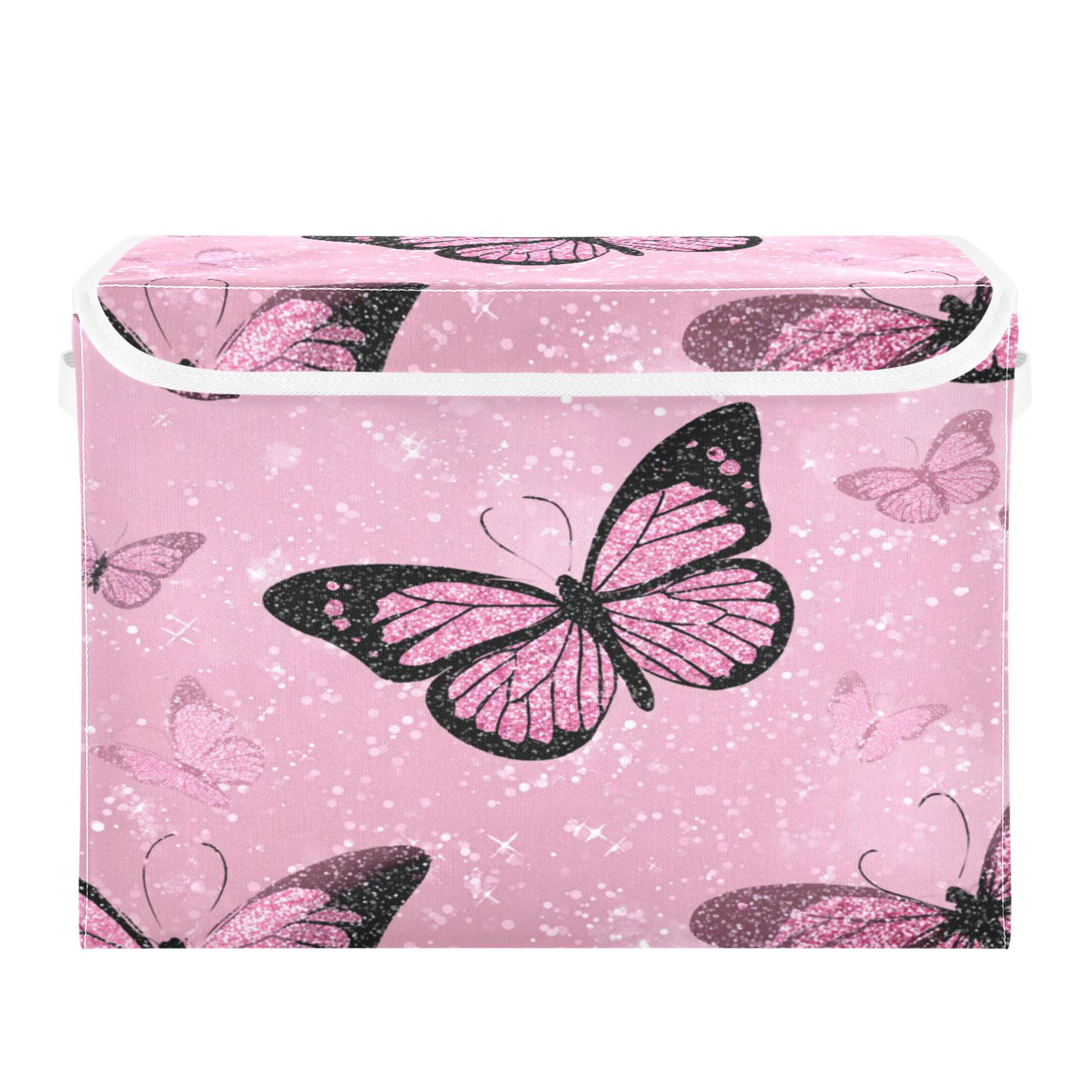 Large Collapsible Storage Box Flip Lid Fabric Decorative Organizer ...