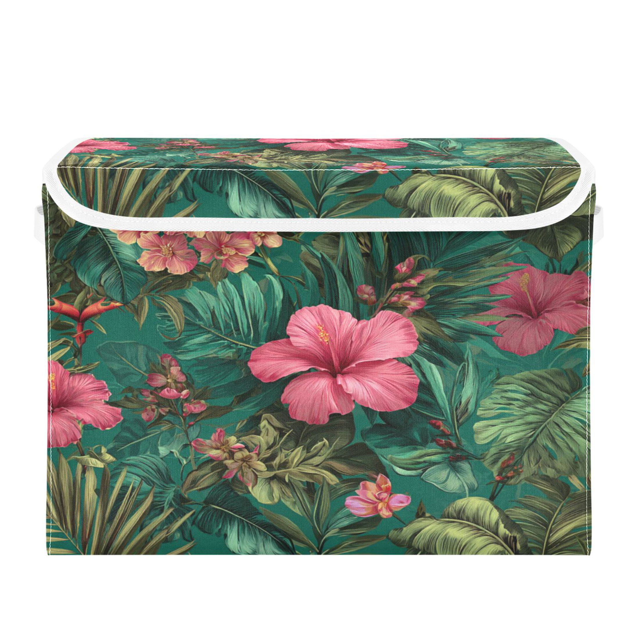 Large Collapsible Storage Box Flip Lid Fabric Decorative Organizer ...