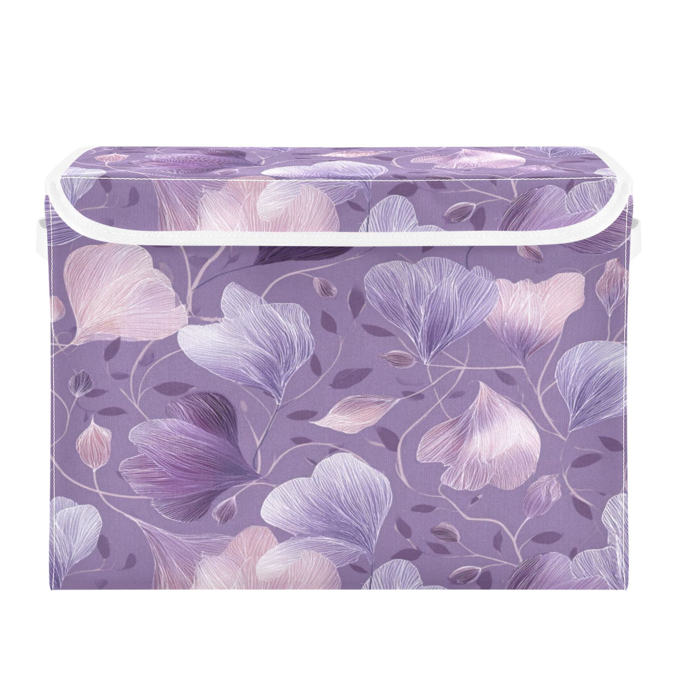 Large Collapsible Storage Box Flip Lid Fabric Decorative Organizer ...