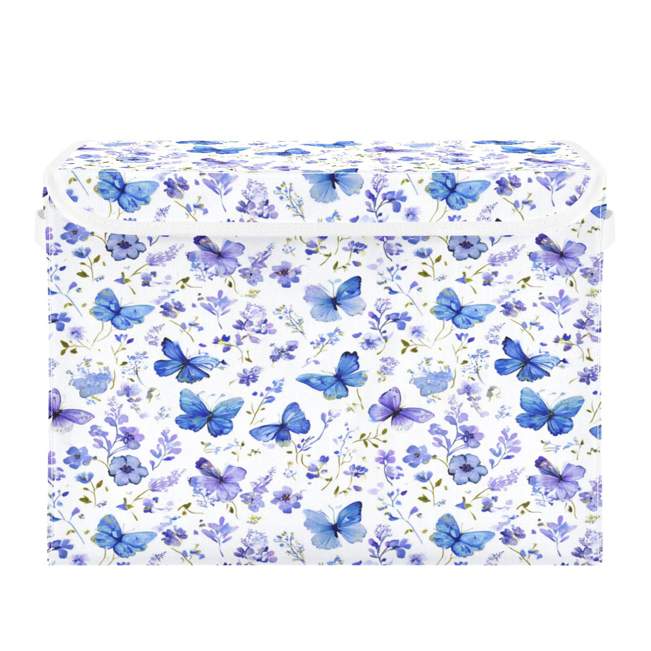 Large Collapsible Storage Box Flip Lid Fabric Decorative Organizer ...