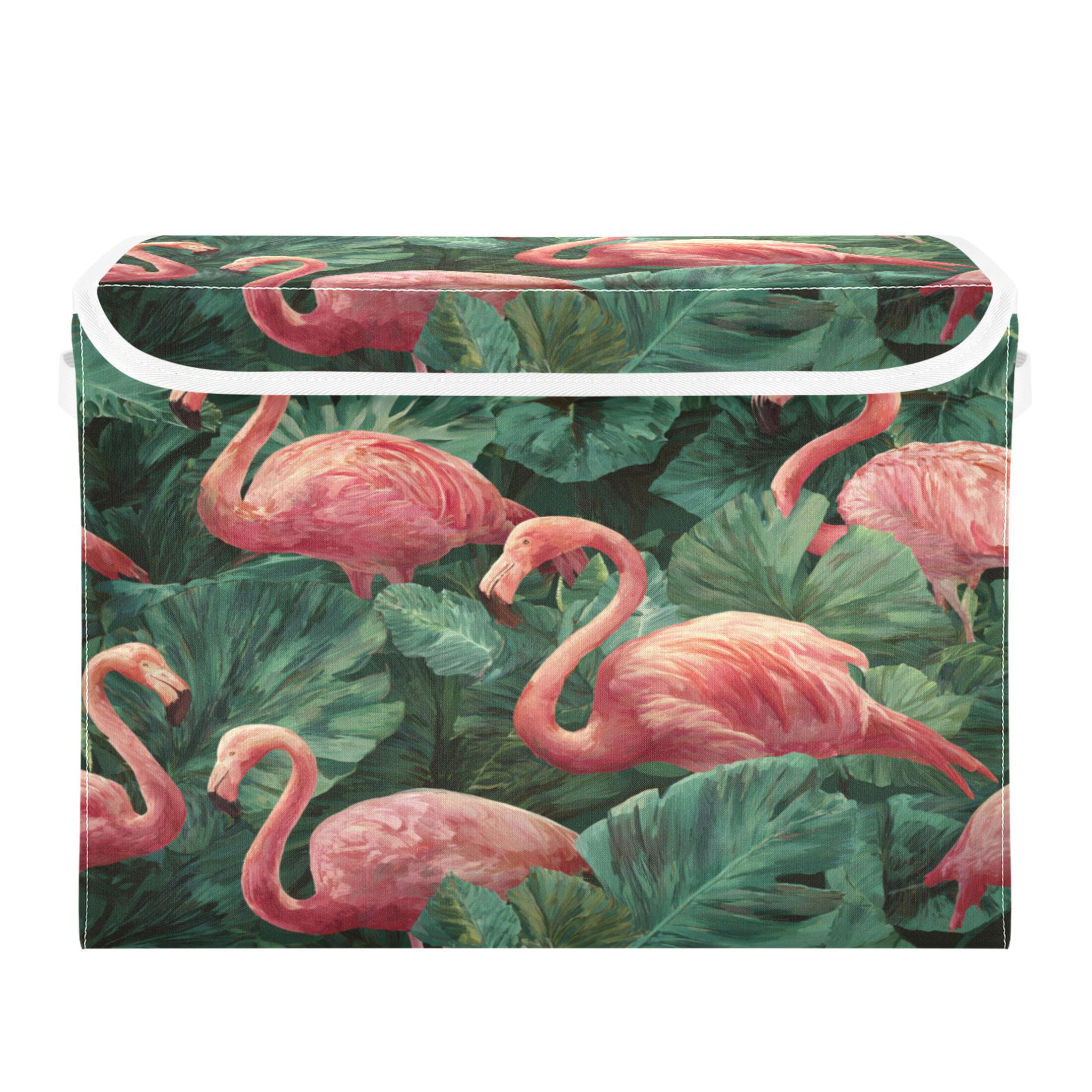 Large Collapsible Storage Box Flip Lid Fabric Decorative Organizer ...