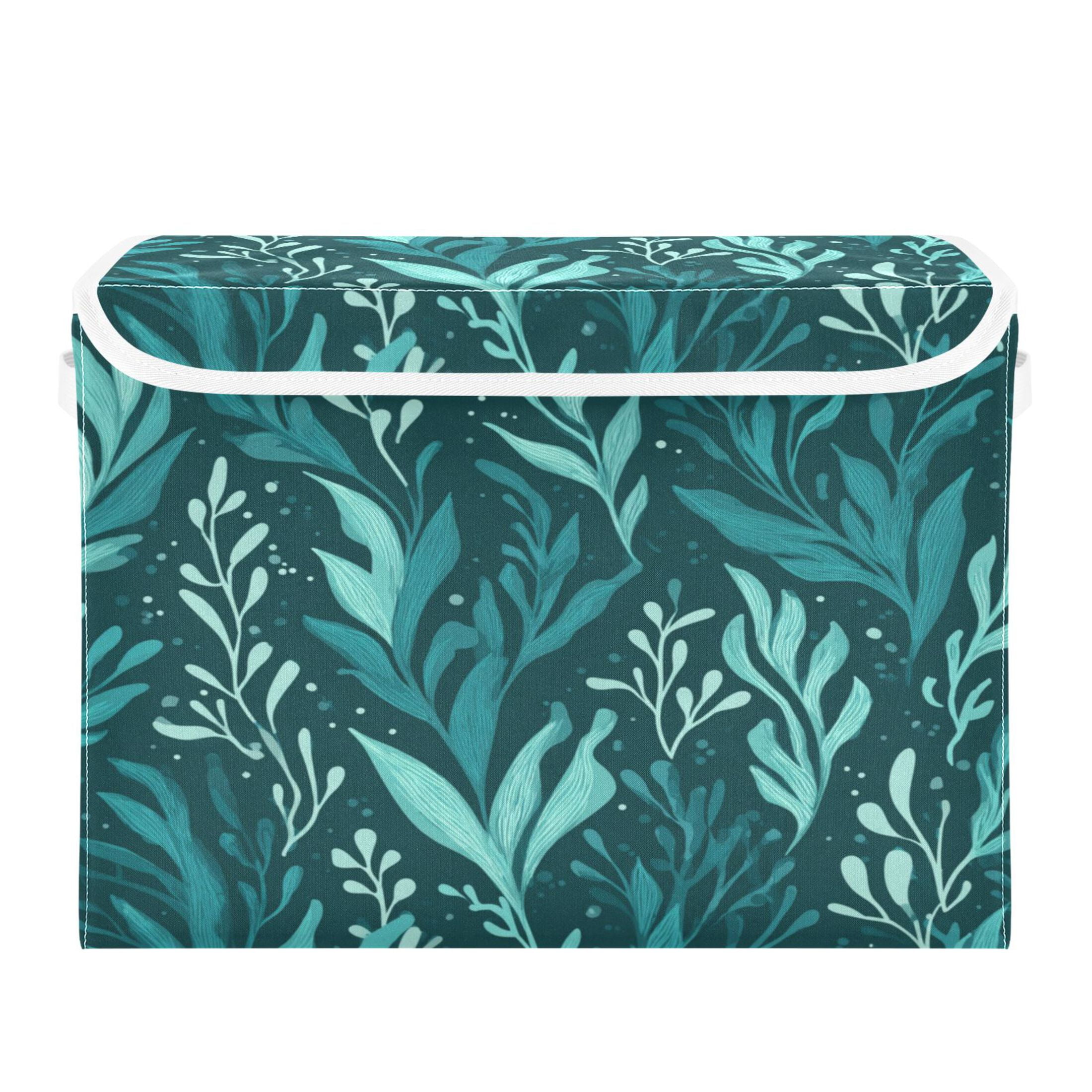 Large Collapsible Storage Box Flip Lid Fabric Decorative Organizer ...